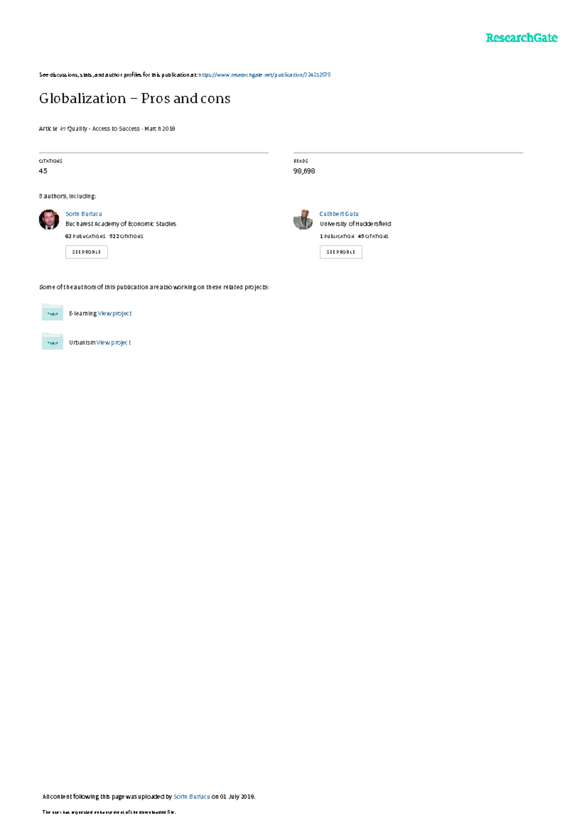Globalization Pros and Cons - See discussions, stats, and author ...
