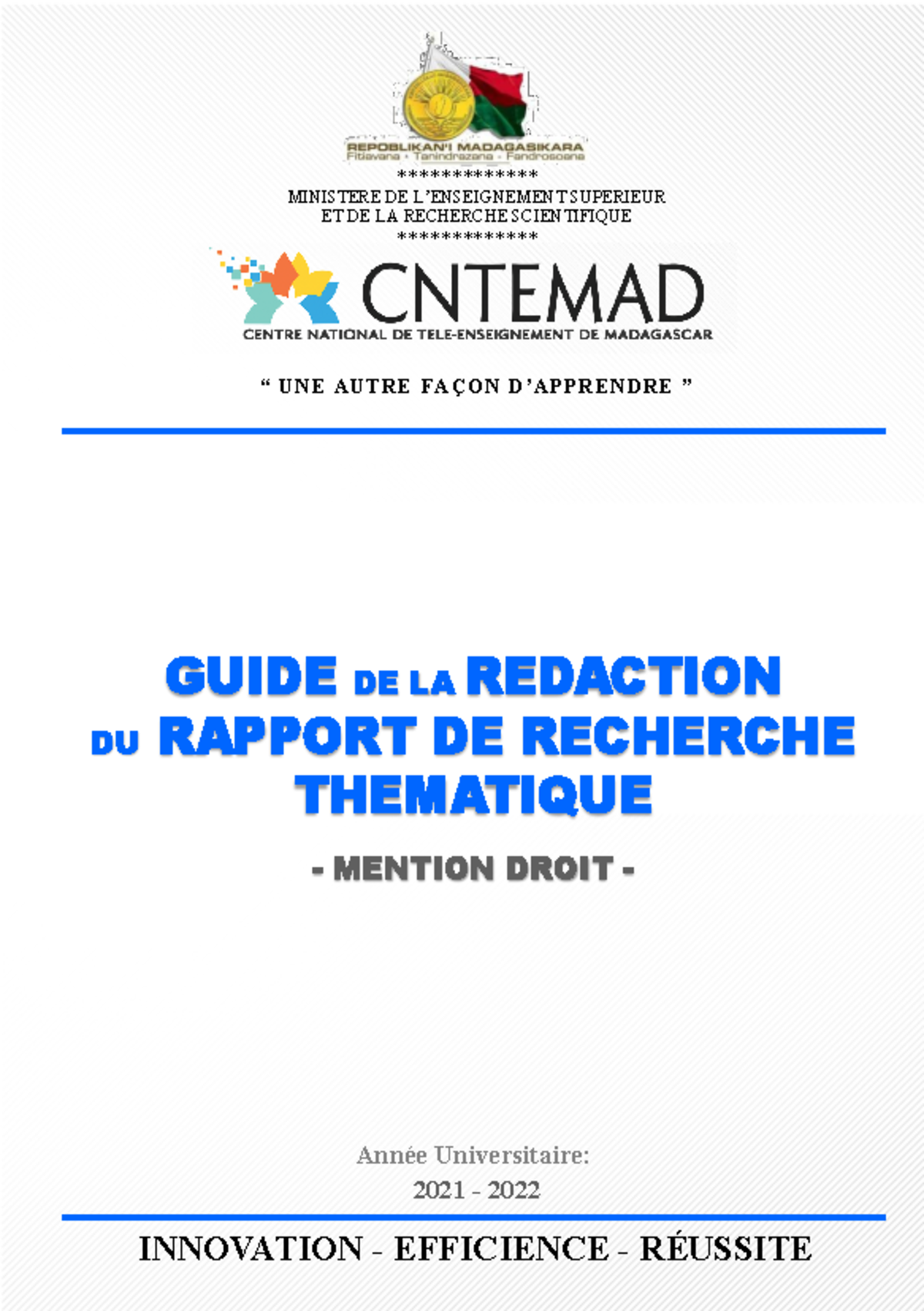 L3D - L3D - MINISTERE DE L ET DE LA RECHERCHE SCIENTIFIQUE’ENSEIGNEMENT ...