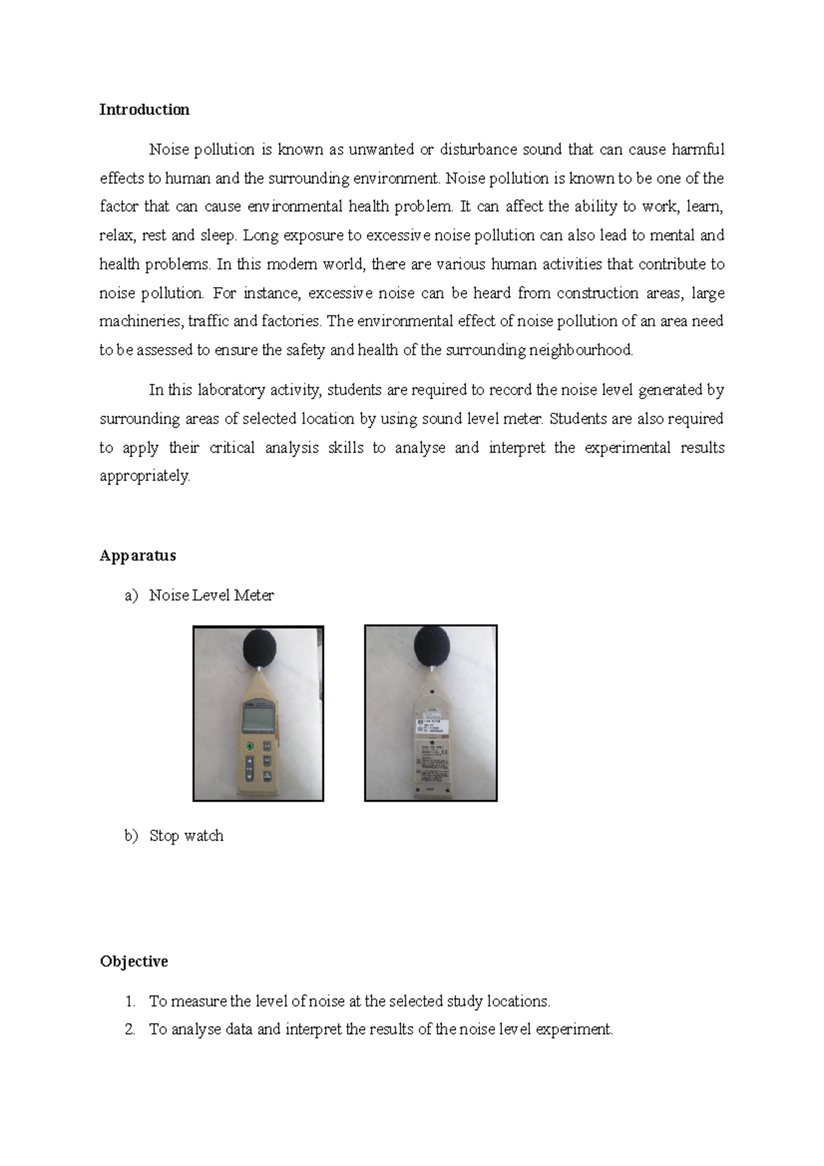 Noise Study LAB 1 PART 6 - LAB - Introduction Noise pollution is known ...