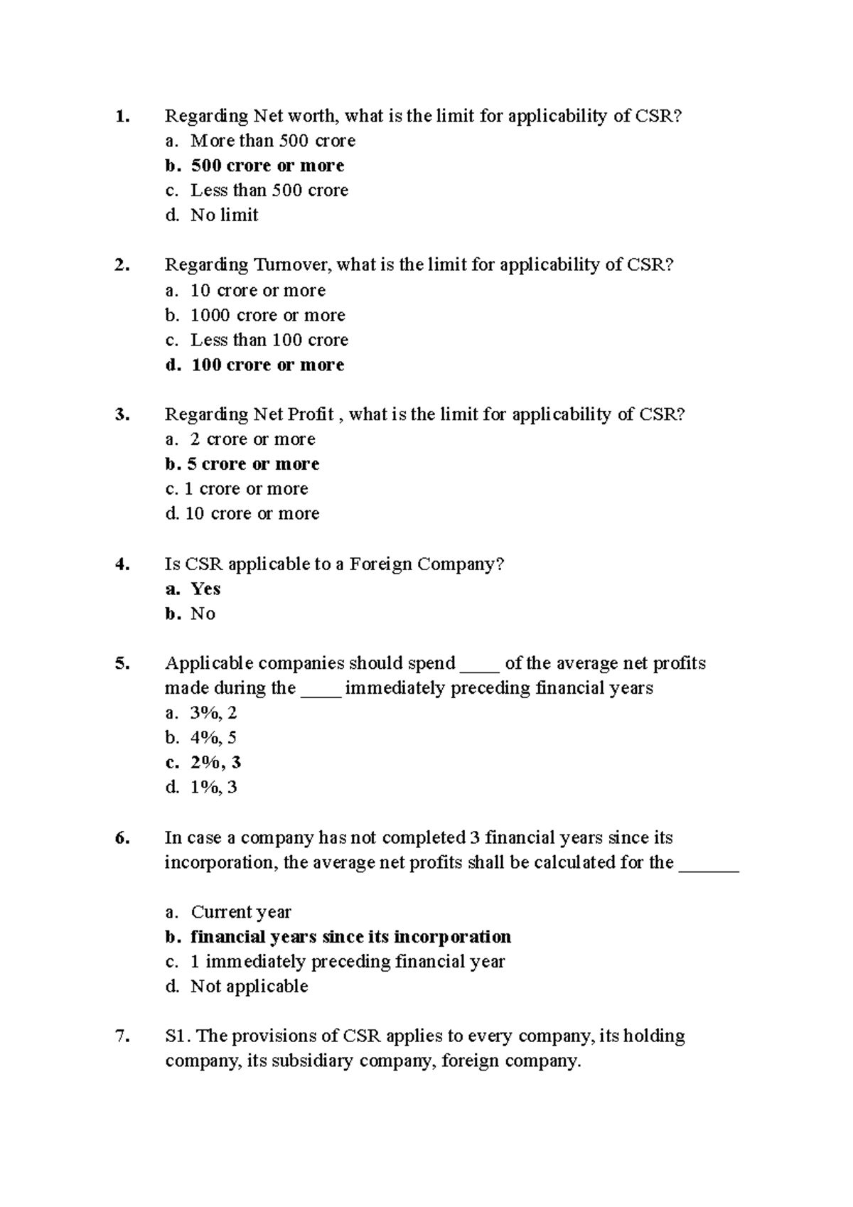Corporate 4 - Regarding Net worth, what is the limit for applicability ...