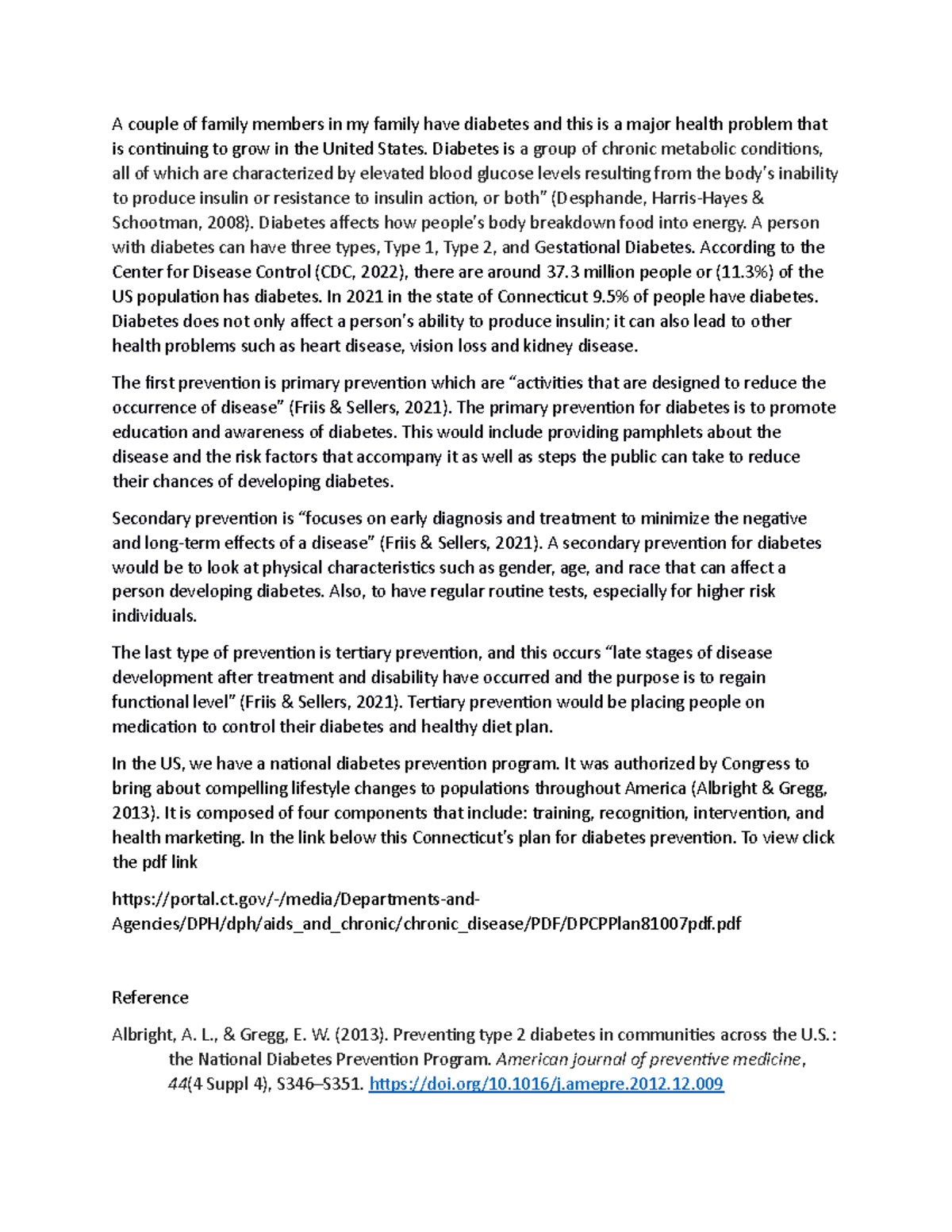 IHP 515 Discussion 2 Prevention Strategies in Epidemiology - A couple ...