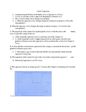 Lab 1 - Intro to Electric Fields - PHYS 1052L- 1/18/ Lab 01 – Intro to ...