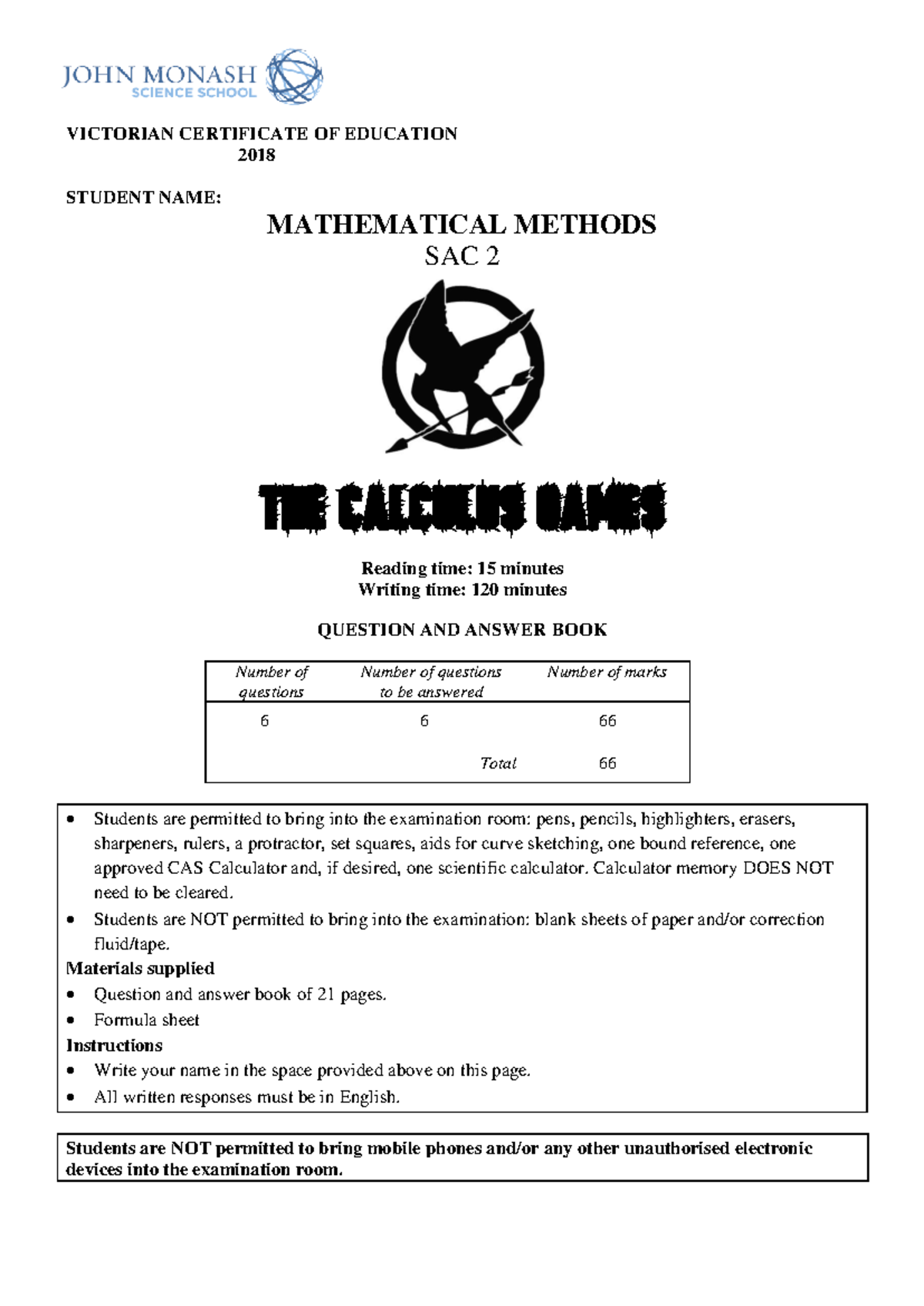 JMSS maths methods sac - VICTORIAN CERTIFICATE OF EDUCATION 2018 ...