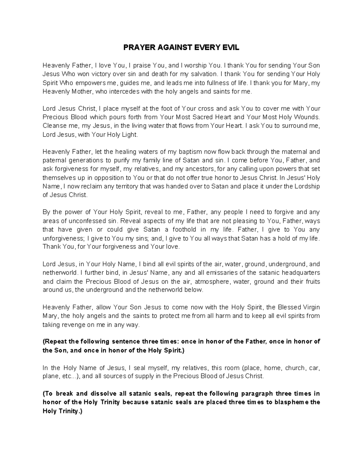 Prayer against every evil - very powerful - PRAYER AGAINST EVERY EVIL ...