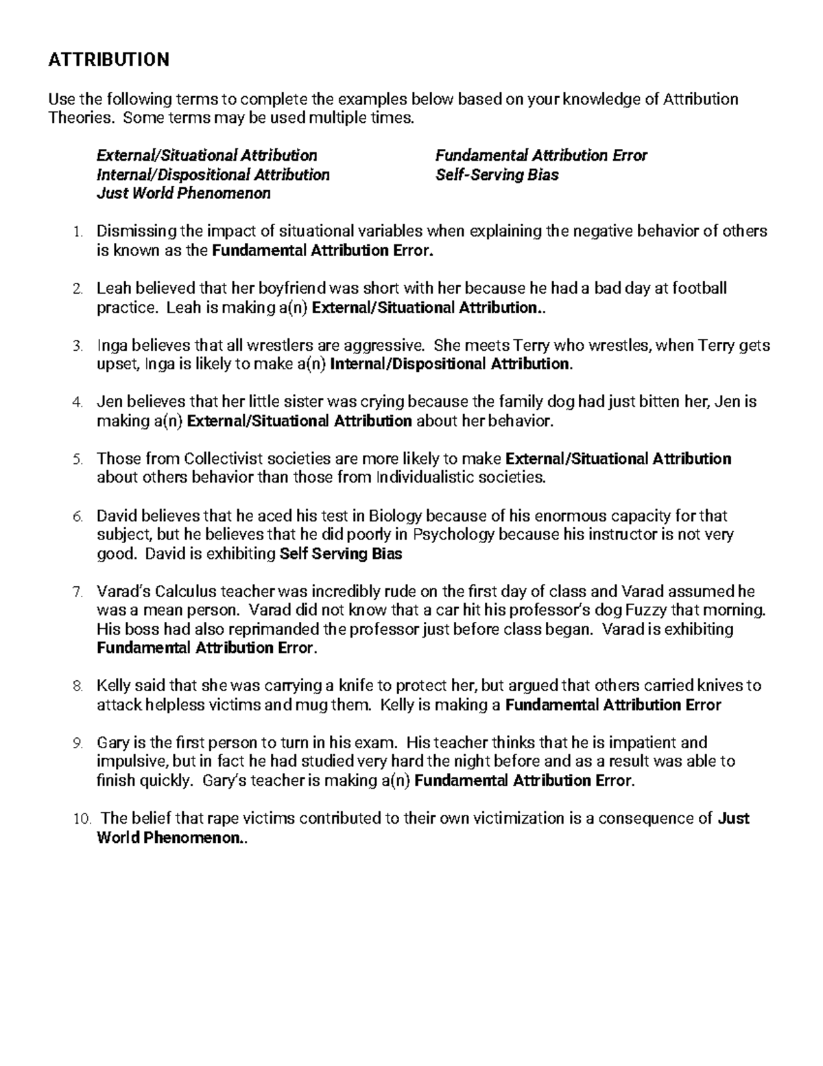 Copy of Attribution - ATTRIBUTION Use the following terms to complete ...