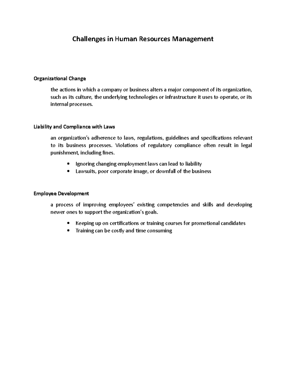 Challenges In Human Resources Management Challenges In Human