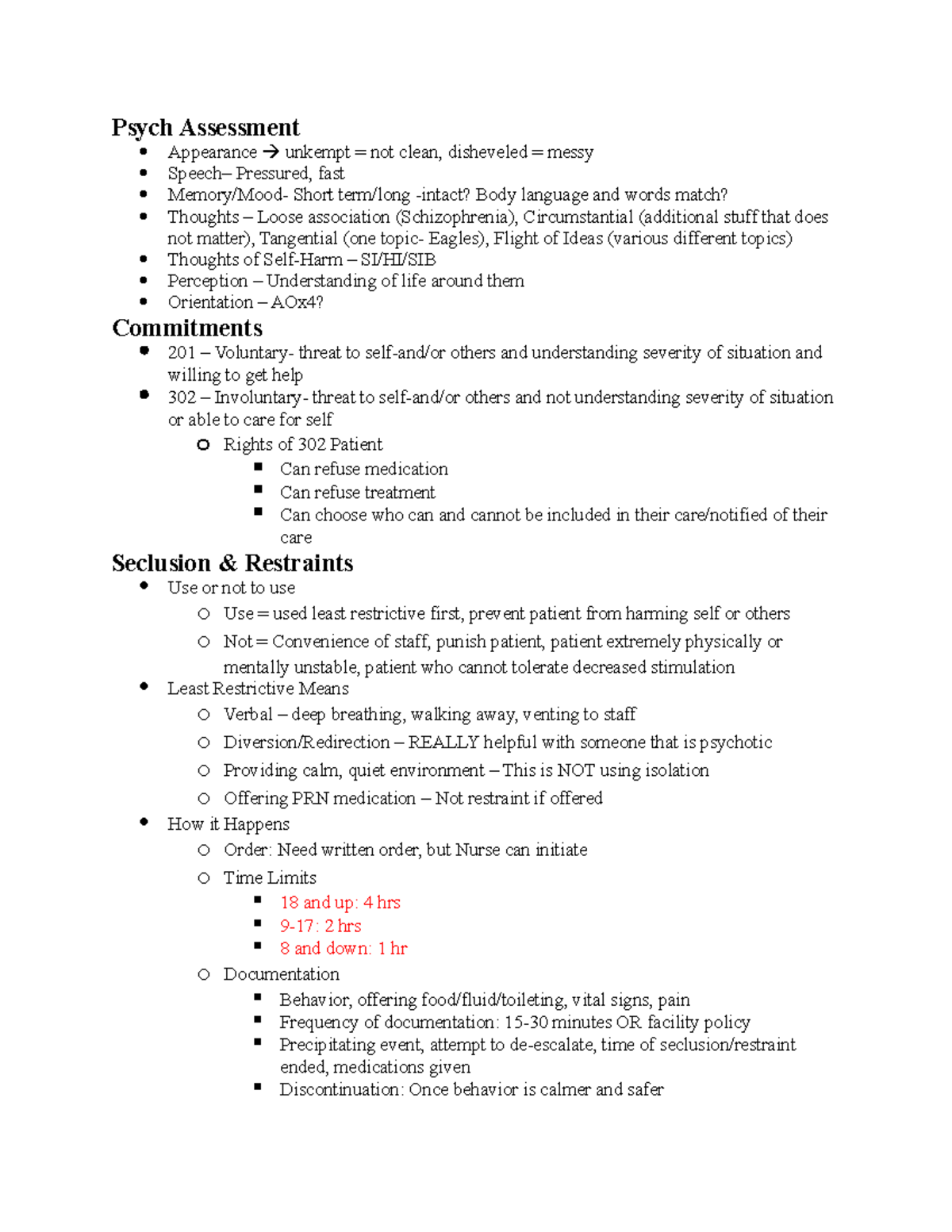 Psych 244 Psych assessment - Psych Assessment Appearance unkempt = not ...
