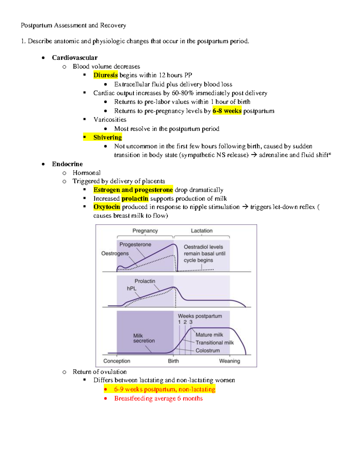 Maternity Exam 3 -2023 (New) - Postpartum Assessment and Recovery 1 ...