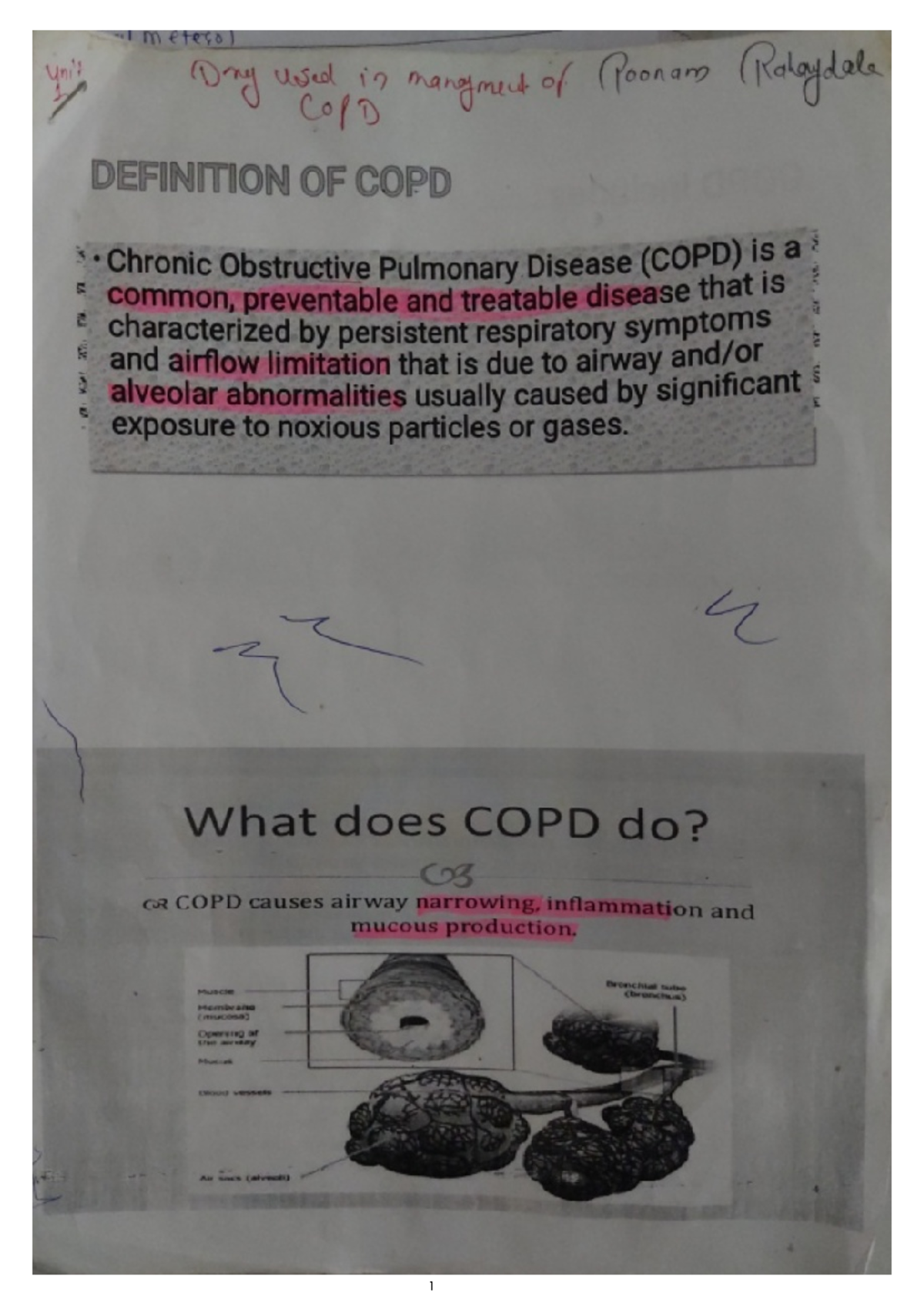 COPD notes - Summary Bachelor of Pharmcy - Studocu