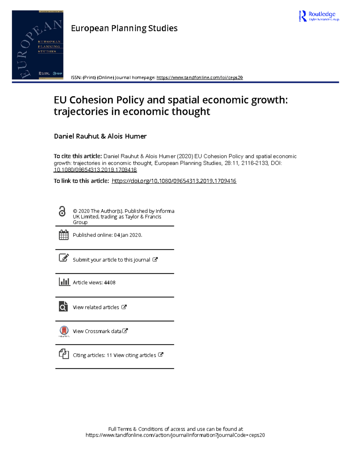 EU Cohesion Policy and spatial economic growth 9781315823379 ...