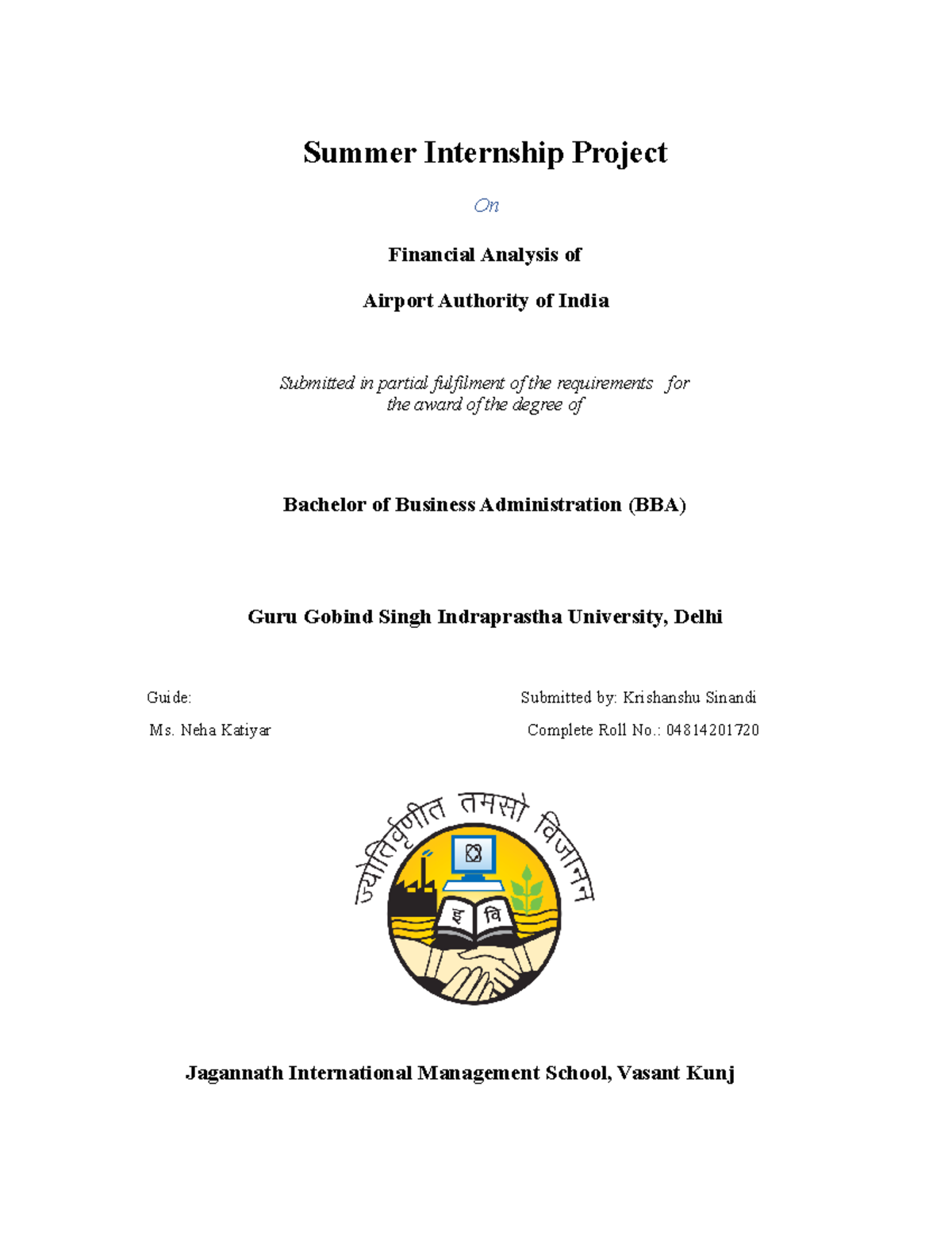 SIP SEM 5 Project revised - Summer Internship Project On Financial ...