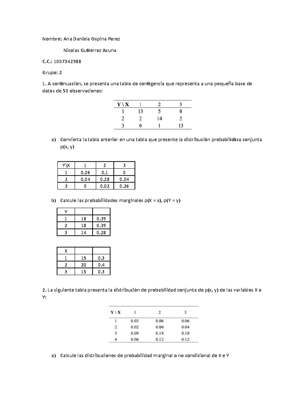 Taller 1 Econometria - Dasasd - Nombre: Ana Daniela Ospina Perez ...