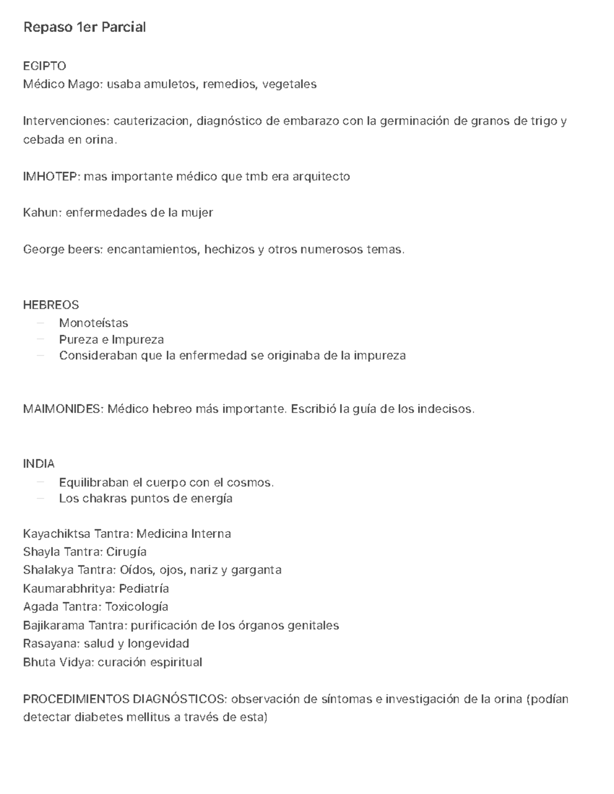 Repaso 1er Parcial - – – – – – Repaso 1er Parcial EGIPTO Médico Mago ...