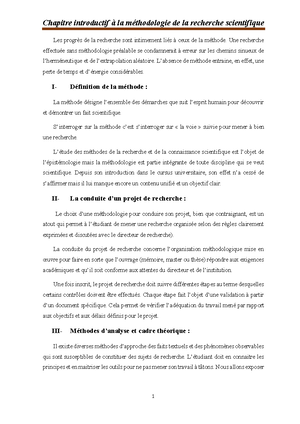 Chapitre-3 - methodologie - Le rapport de recherche est un document ...