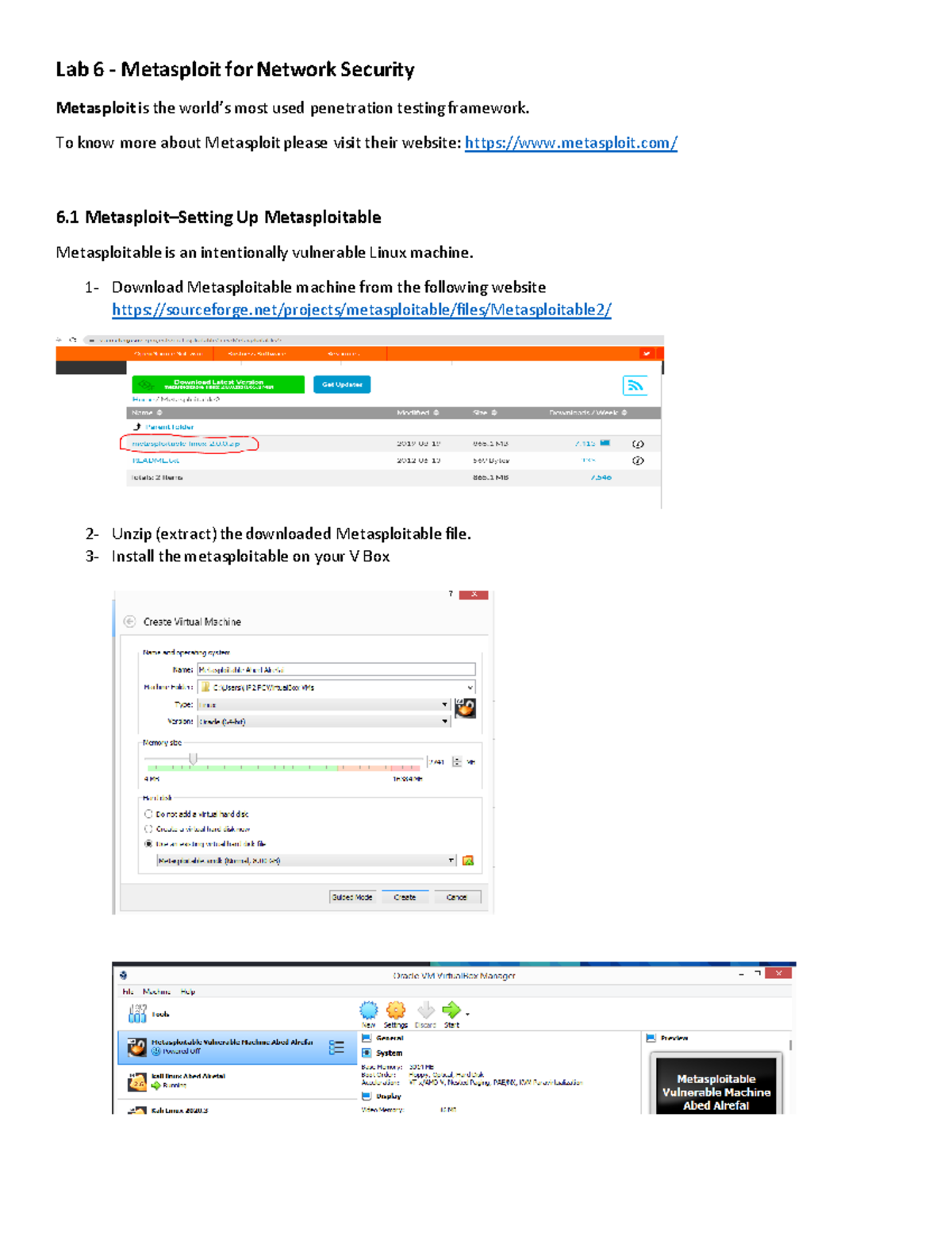 Lab 6 Working Procedure - Step by Step Instructions - ITECH3232 - Fed ...
