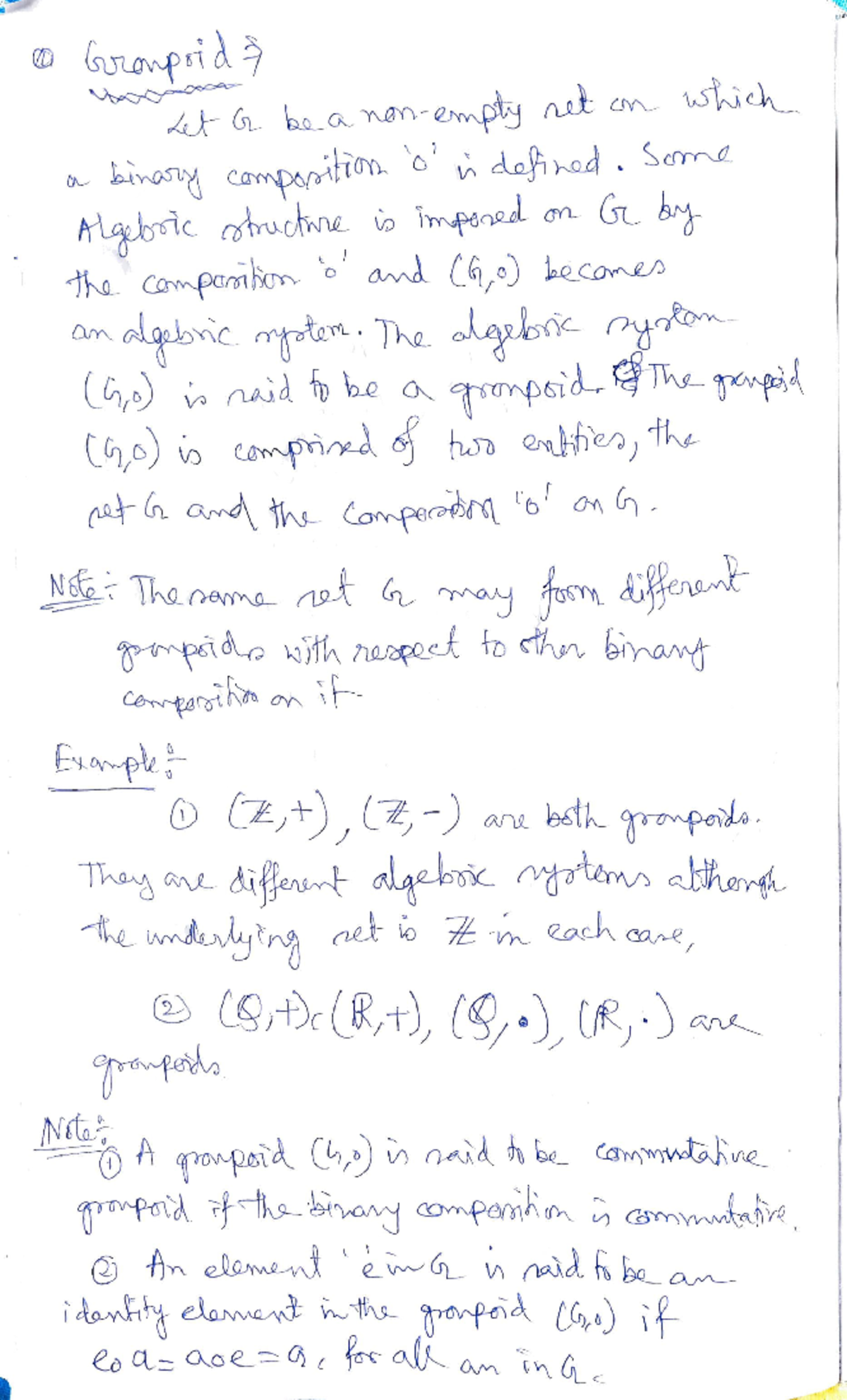 Algebraic Structure 02 - onprtd 9 A boa non-empty nt an wih o G CampontiOn. doh had. Smd lgssic ...