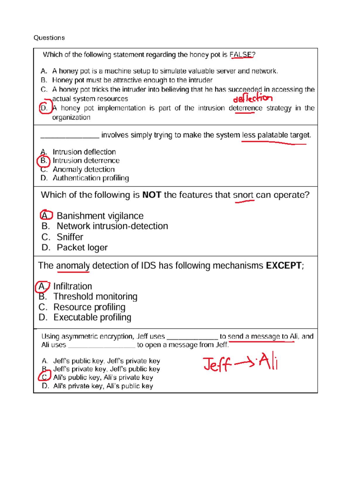 REVISION w ANSWER - Introduction of Computer Security - Questions - Studocu