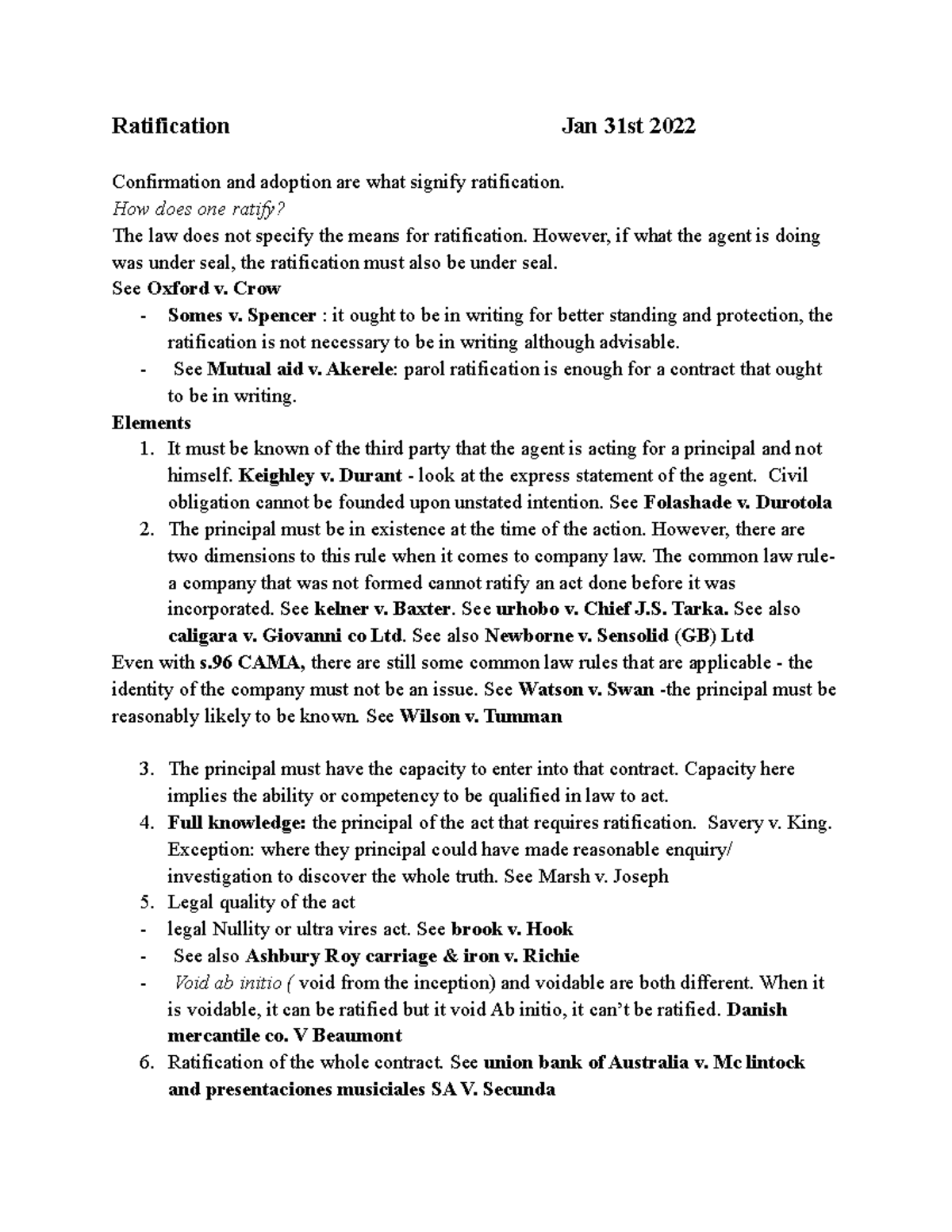 Ratification - Yes - Ratification Jan 31st 2022 Confirmation and ...