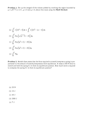 M252Test Review Problems - Math 252 Review Problems Chapter 5: (1 ...