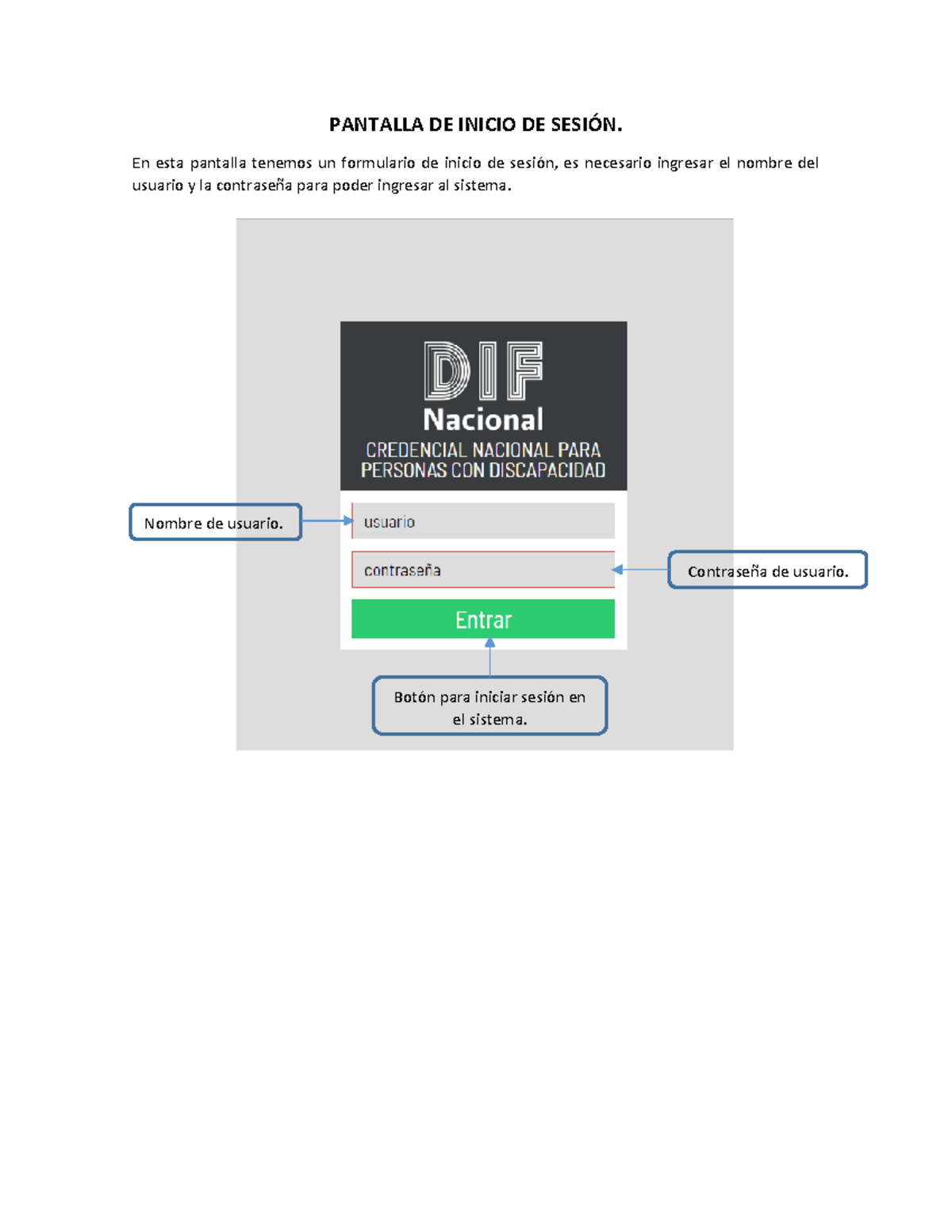 Manual usuario - PANTALLA DE INICIO DE SESIÓN. En esta pantalla tenemos ...