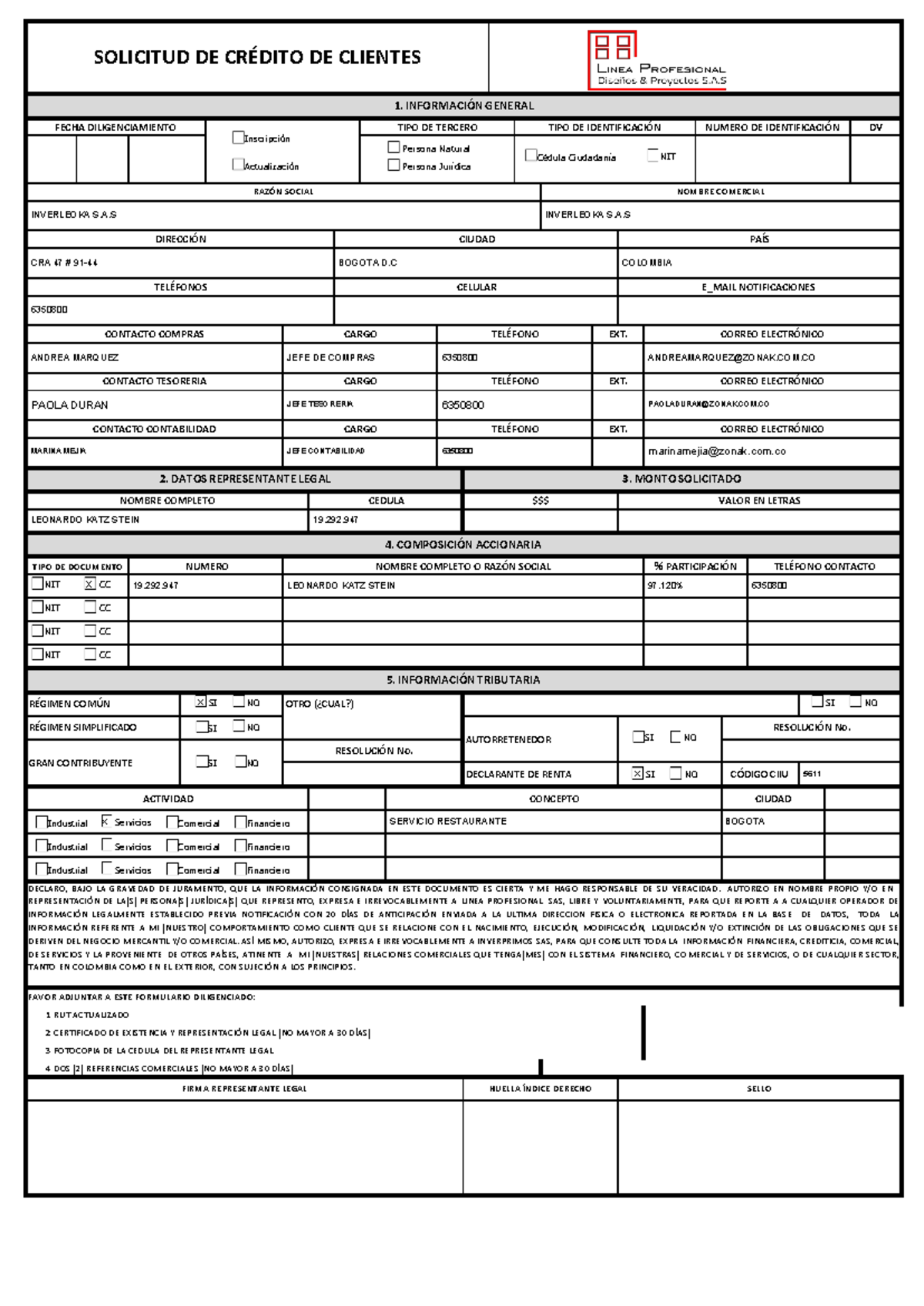 Formato DE Credito LP - edg zsdgr Sdef - SOLICITUD DE CR.. DE CLIENTES ...