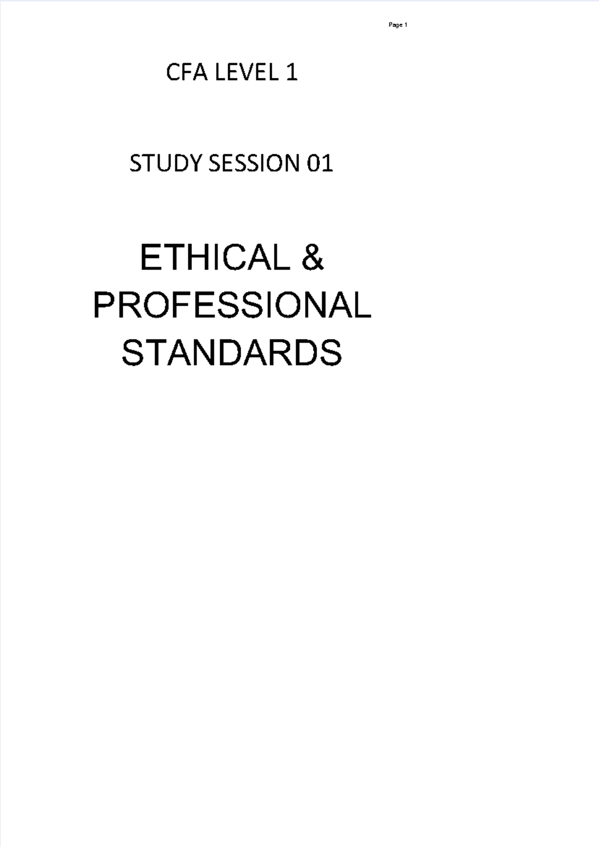 Mindmap CFA level 1 - CFA LEVEL 1 STUDY SESSION 01 ETHICAL & PROFESSIONAL STANDARDS Code Of ...