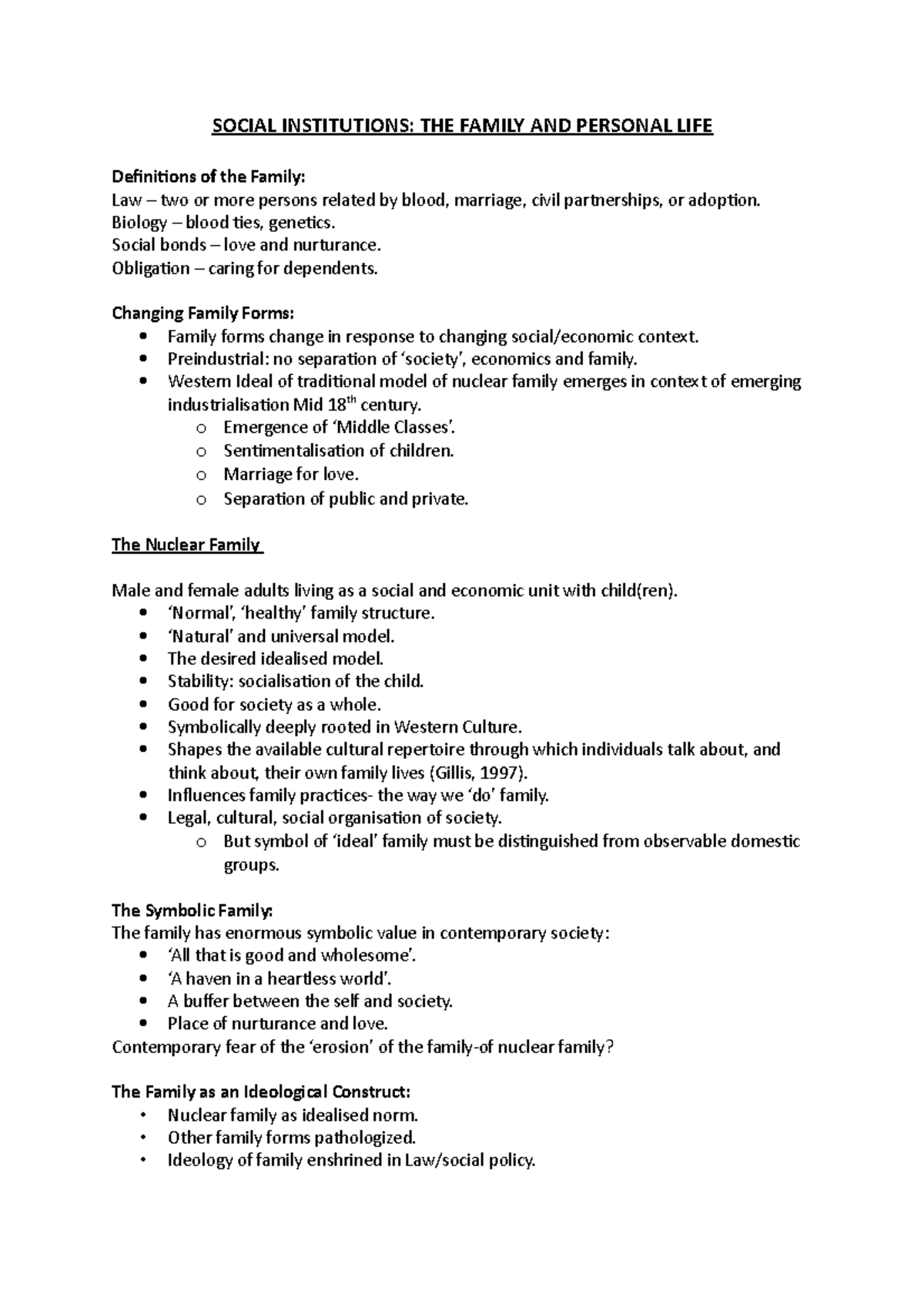 Social Institutions - The Family - SOCIAL INSTITUTIONS: THE FAMILY AND ...