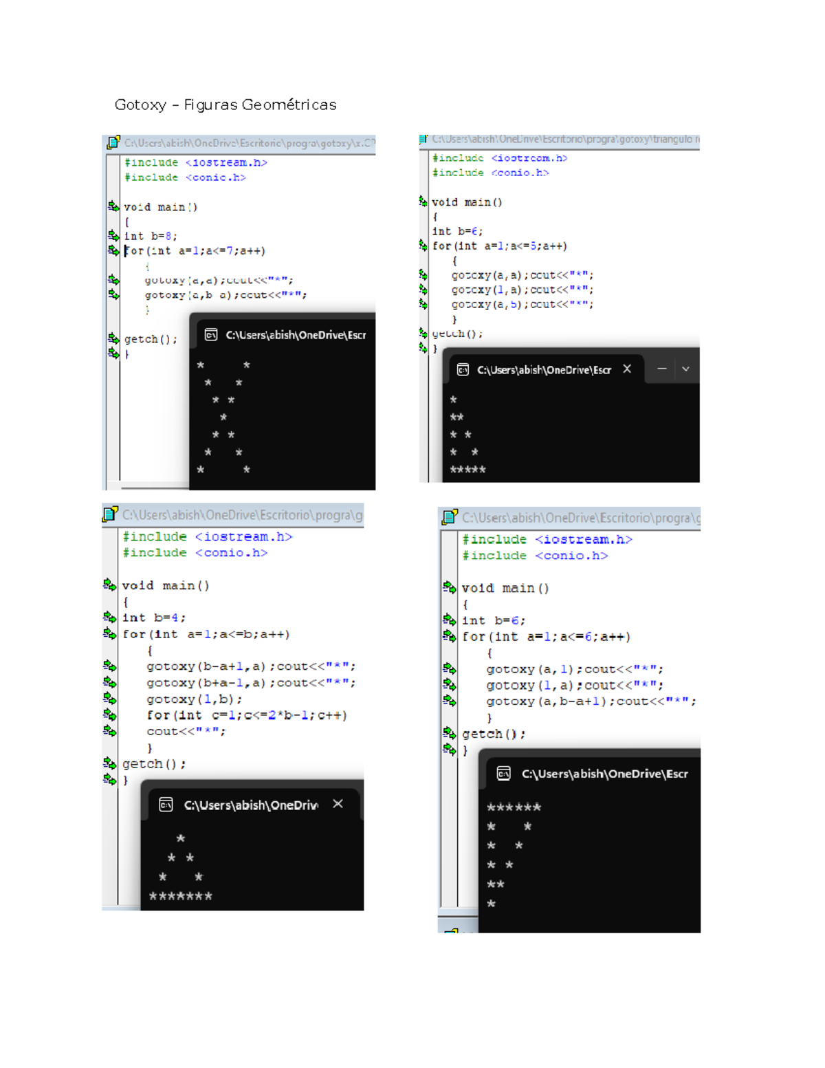 Gotoxy - ....... - Lenguajes de programación - Gotoxy – Figuras ...