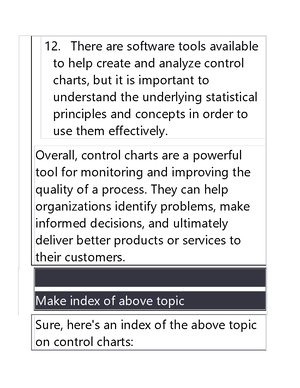 Control charts - Make brief notes on control charts Control charts are ...