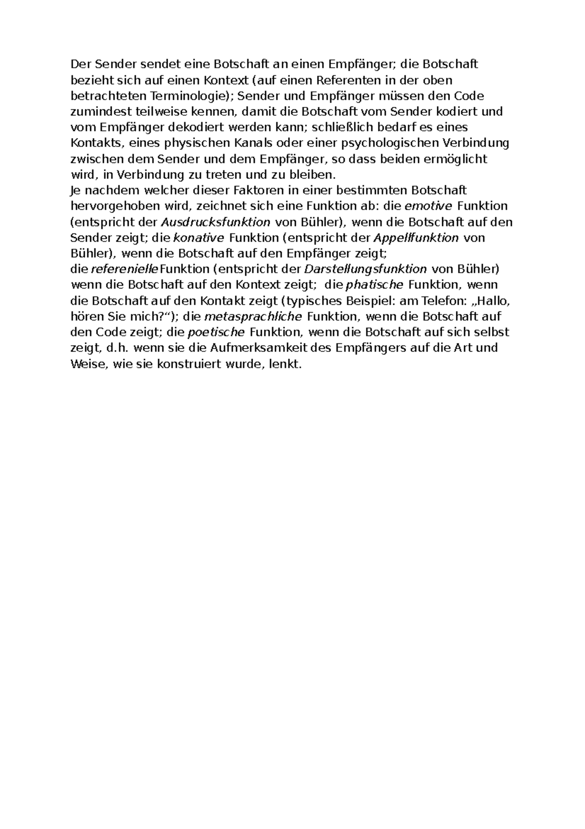 Die 2 KOmmunikationsmodelle - Der Sender sendet eine Botschaft an einen ...