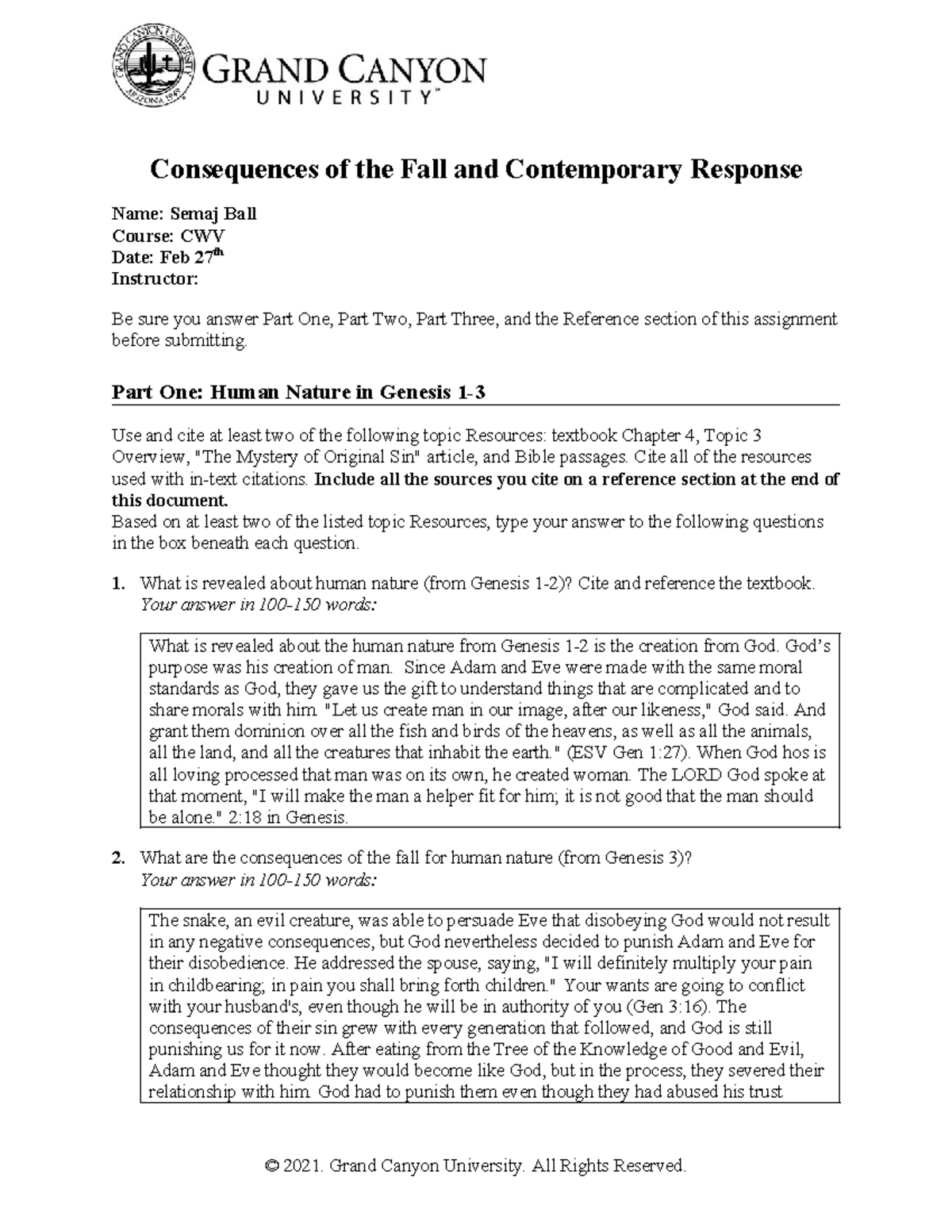 CWV Conseq Of The Fall Contemporary Response Redo - Consequences of the ...
