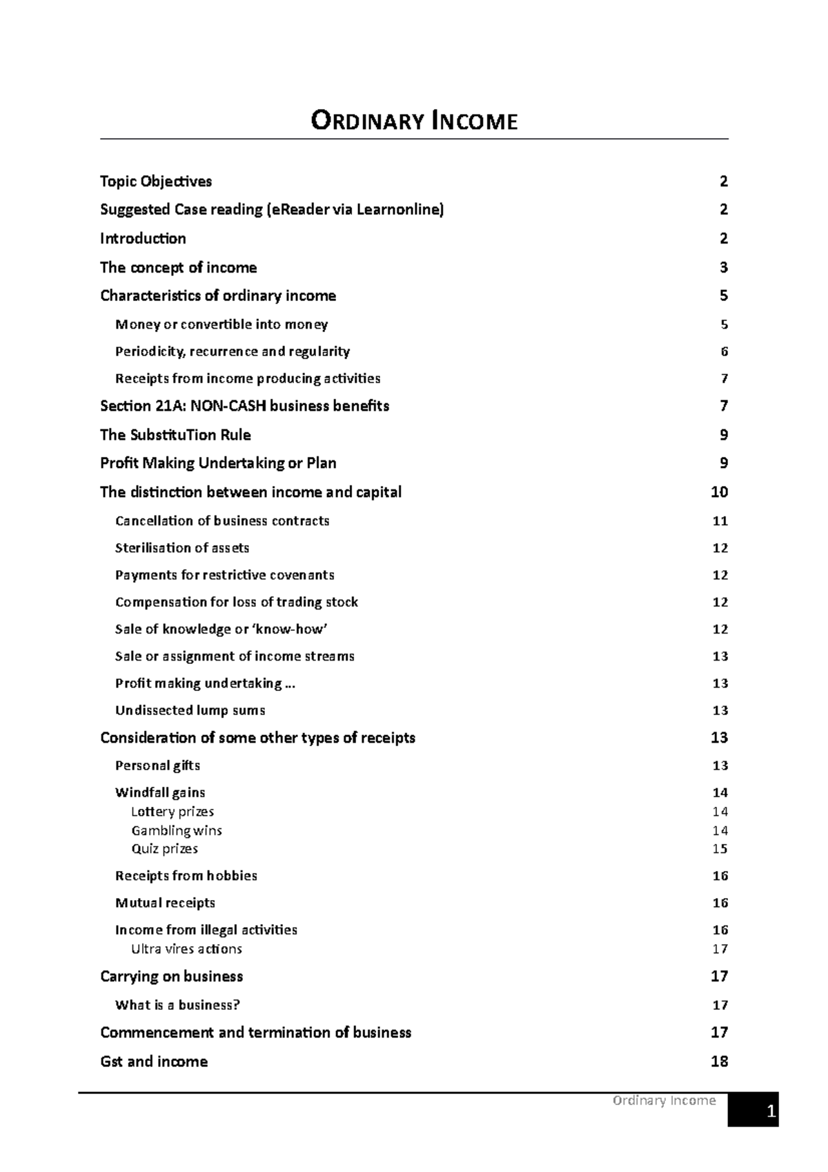 Ordinary Income Notes 2020 - Ordinary Income Topic Objectives ORDINARY ...