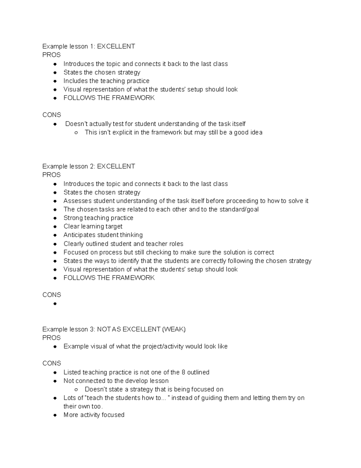 Prep 16 - Classwork - Example lesson 1: EXCELLENT PROS Introduces the ...