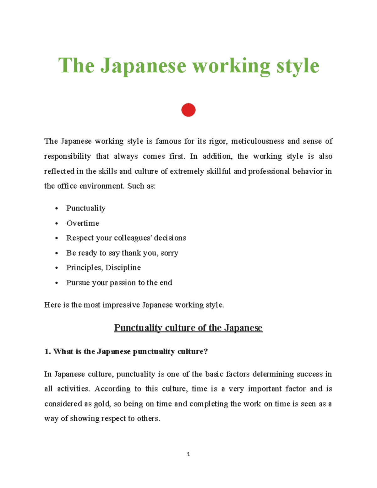 Group 4 - fdv - The Japanese working style The Japanese working style ...
