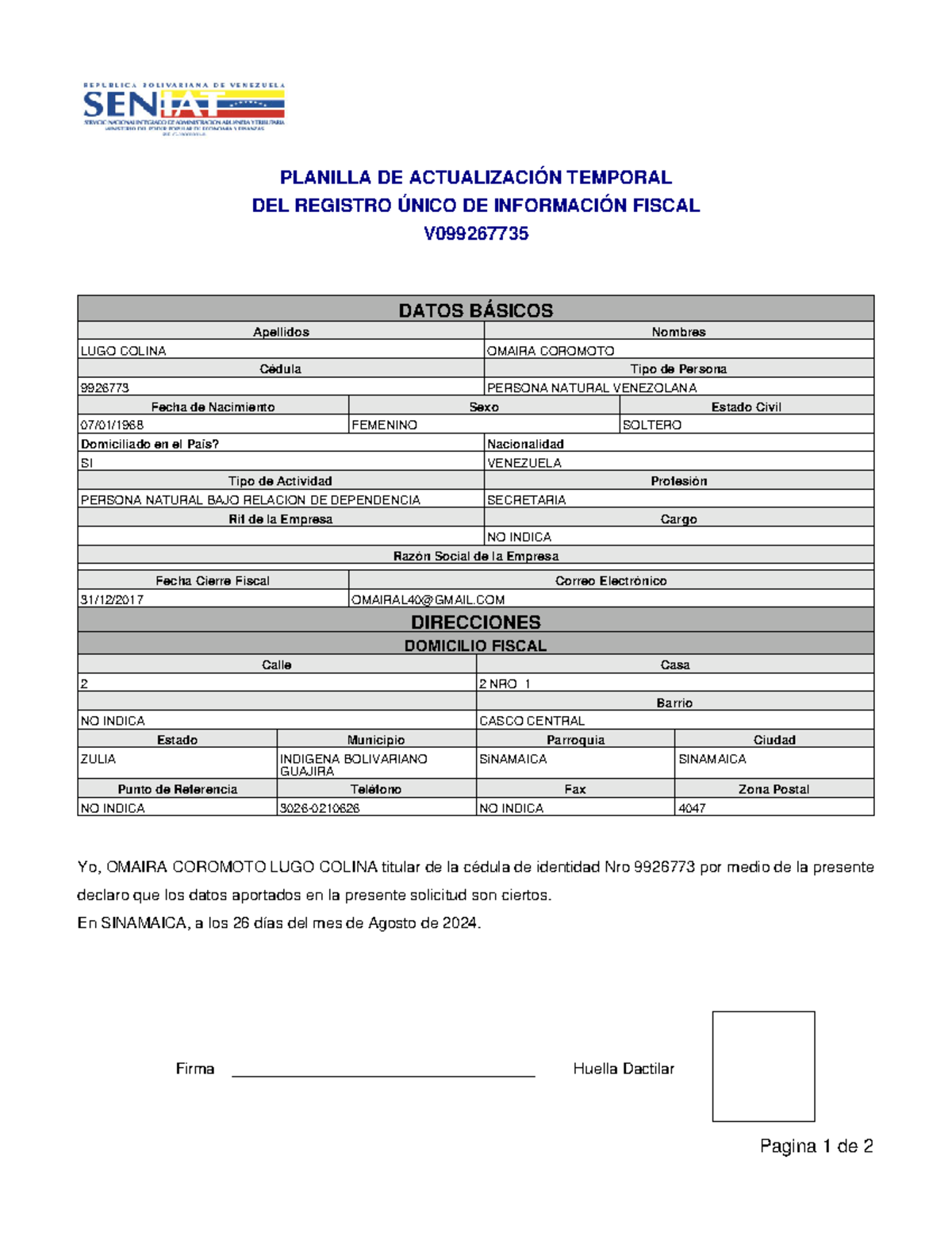 5050 - lo meor - PLANILLA DE ACTUALIZACIÓN TEMPORAL DEL REGISTRO ÚNICO ...