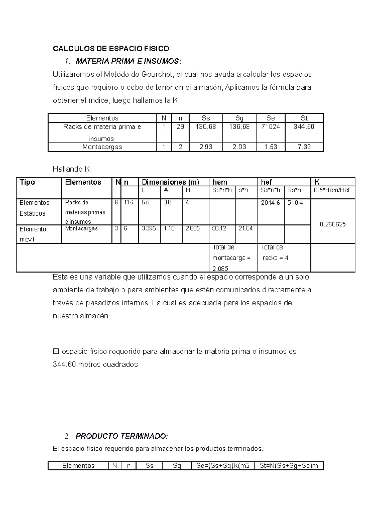 Calculos DE Espacio Físico - CALCULOS DE ESPACIO FÍSICO 1. MATERIA ...
