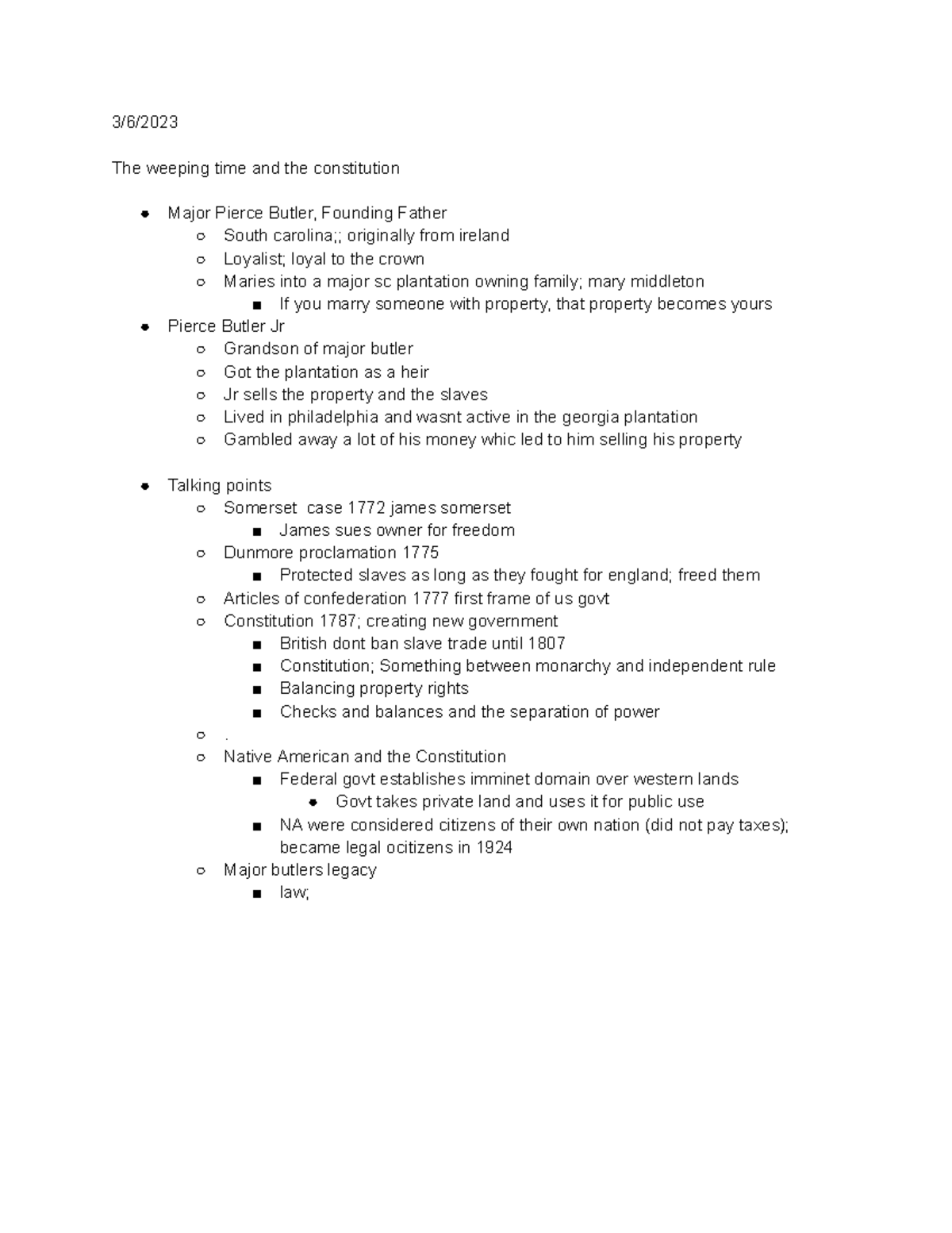 give me liberty - 3/6/ The weeping time and the constitution Major ...