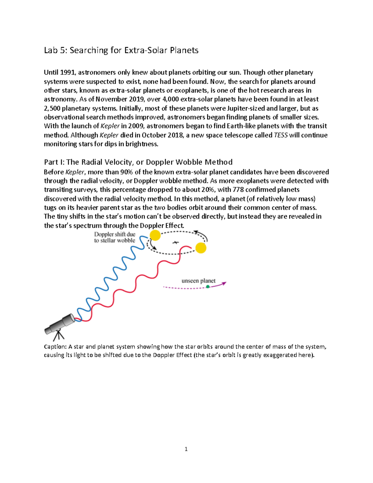 Exoplanets Revised 11 11 21 - Lab 5: Searching for Extra-Solar Planets ...