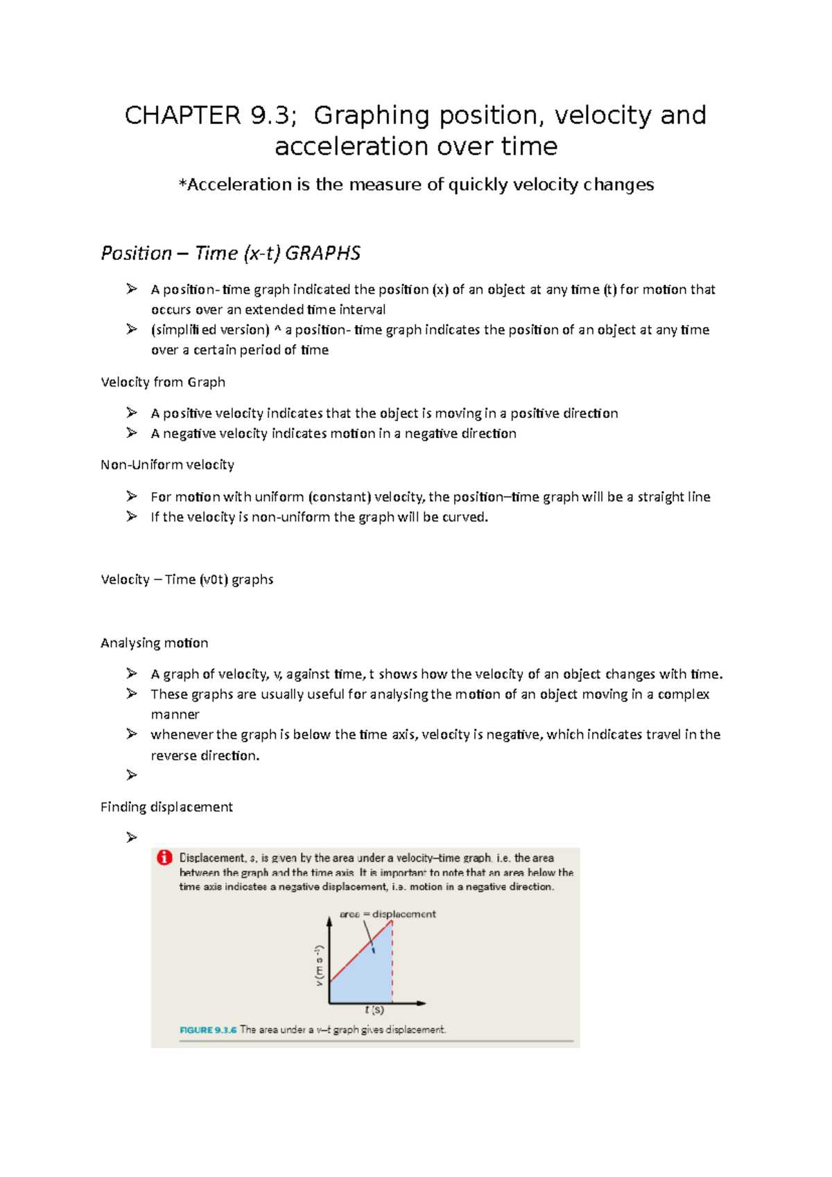 Chapter 9.3 summary - Pearson Physics Notes - CHAPTER 9; Graphing ...