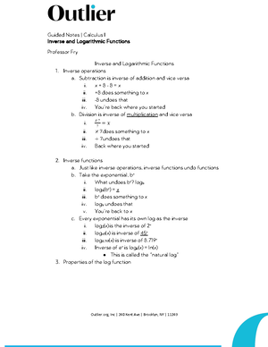 1.2 notes - Guided Notes | Calculus I Modeling with Functions Professor ...