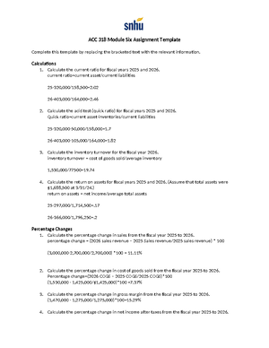 ACC 318 Module Four Assignment Template - ACC 318 Module Four ...
