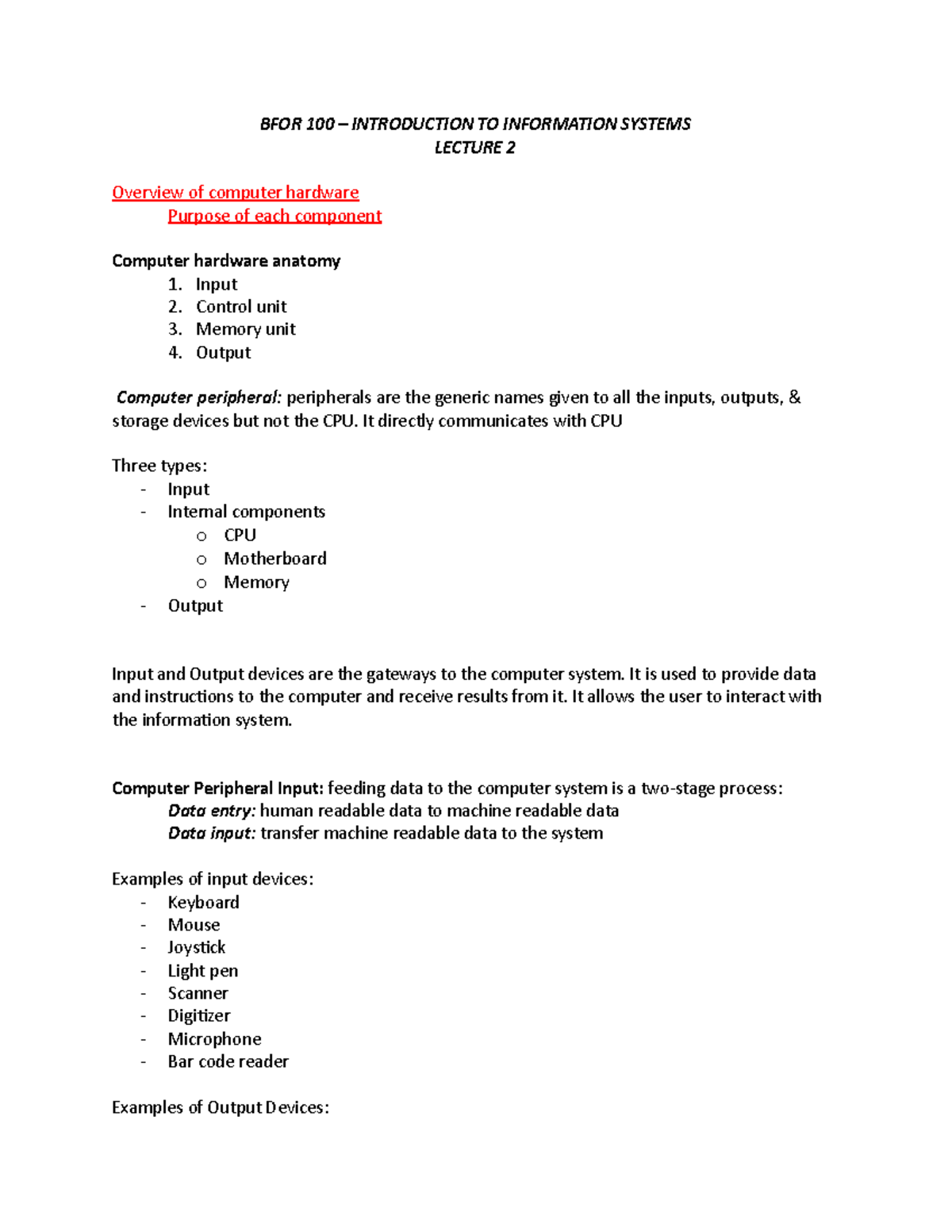 BFOR 100 lecture 2 - professor prinkle sharma - bfor 100 intro to ...