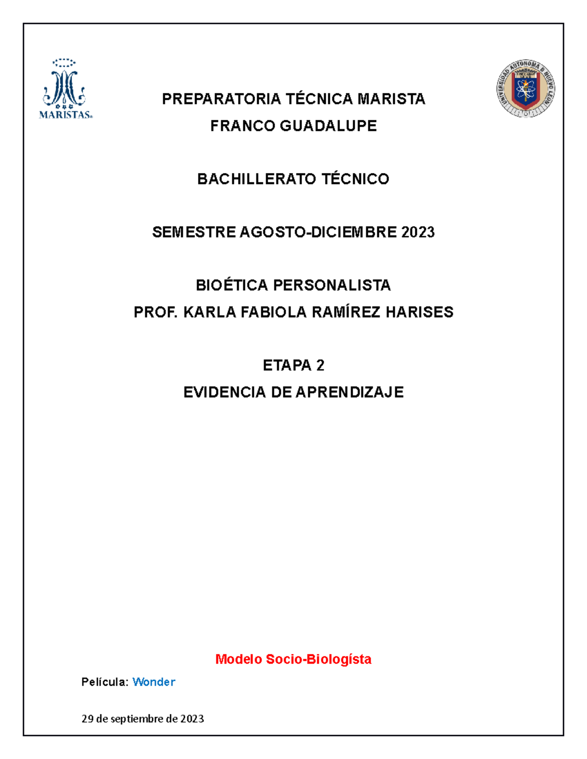BP E2 D3 - ........ - PREPARATORIA TÉCNICA MARISTA FRANCO GUADALUPE ...