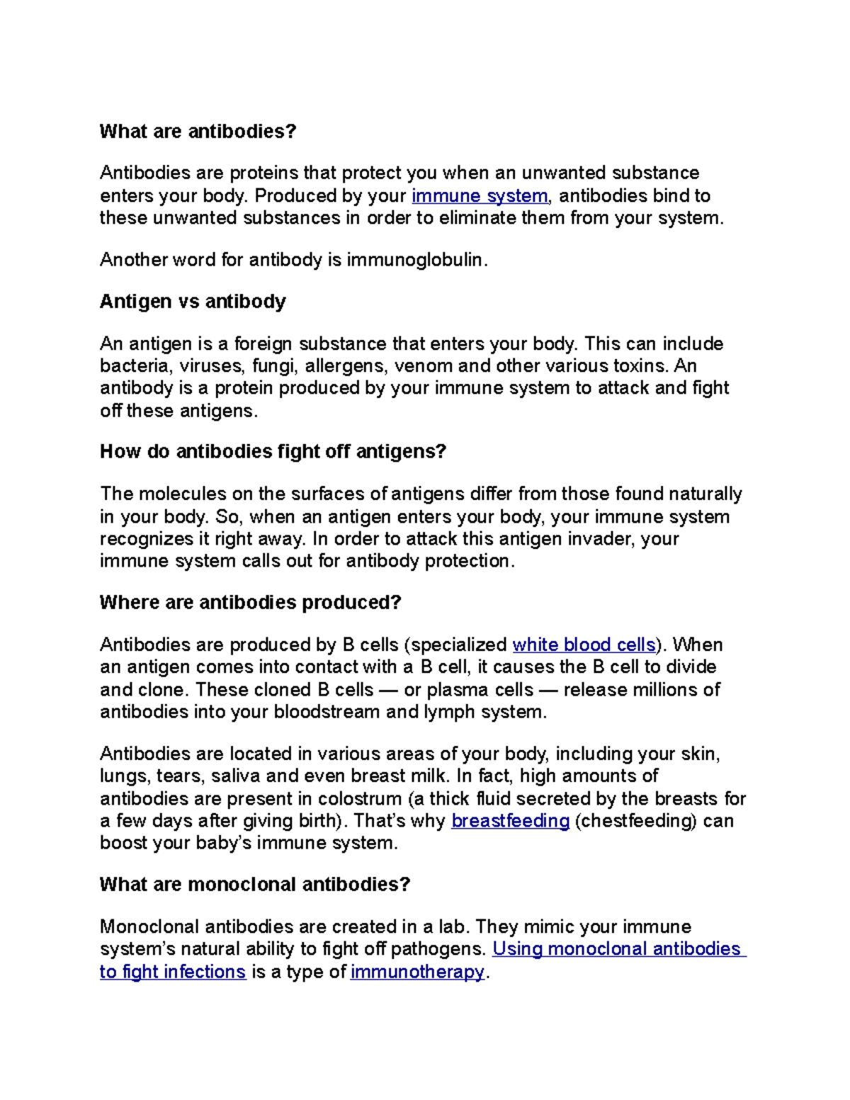 Antibodies - The role of Anti bodies - What are antibodies? Antibodies ...