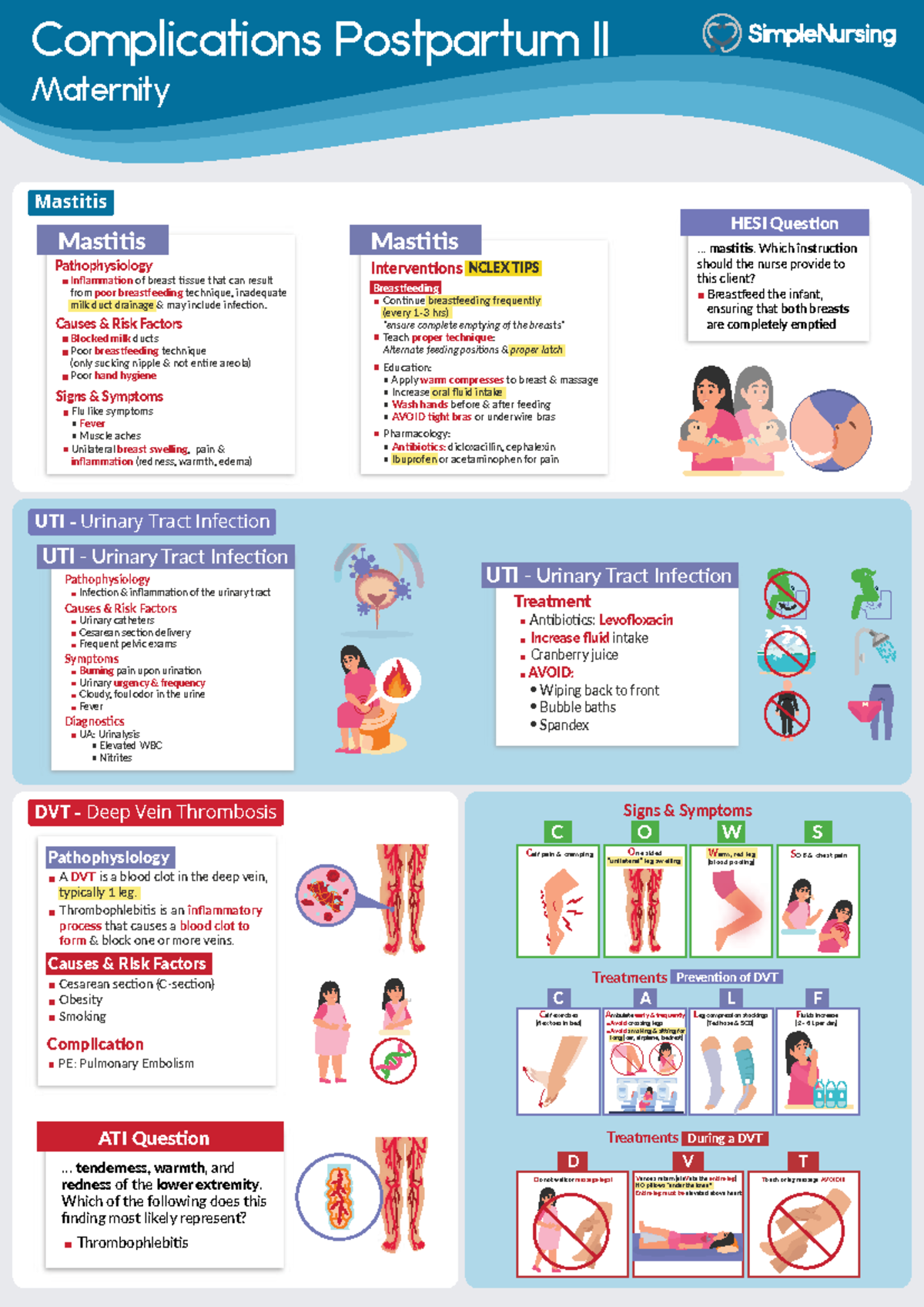 2. Mastitis, UTI, DVT - Complications Postpartum II Maternity Blocked ...