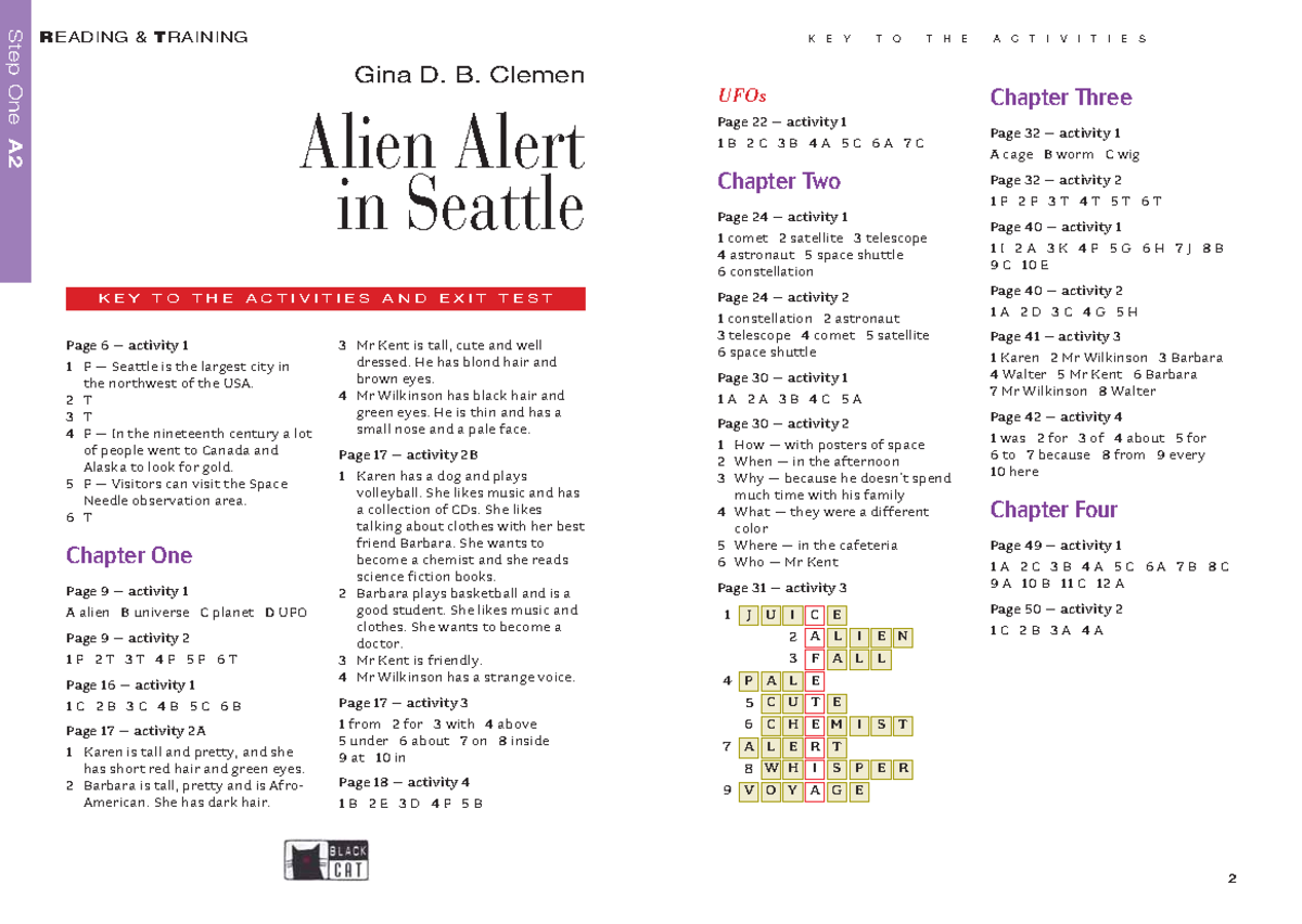 500082 RT-Alien Alert KEY TEST - ####### Page 6 – activity 1 ####### 1 ...