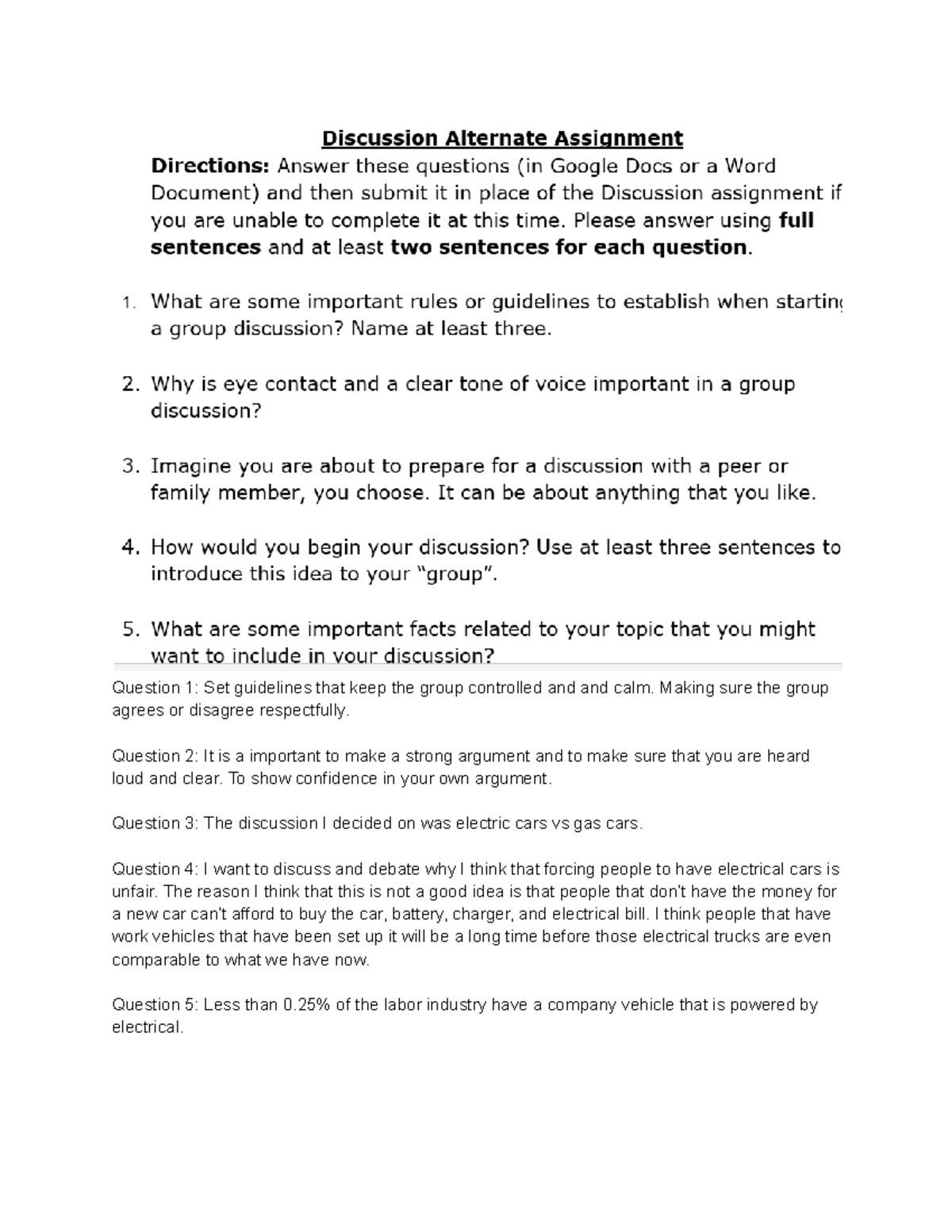 Written Response (Project) Group Discussion - Question 1: Set ...