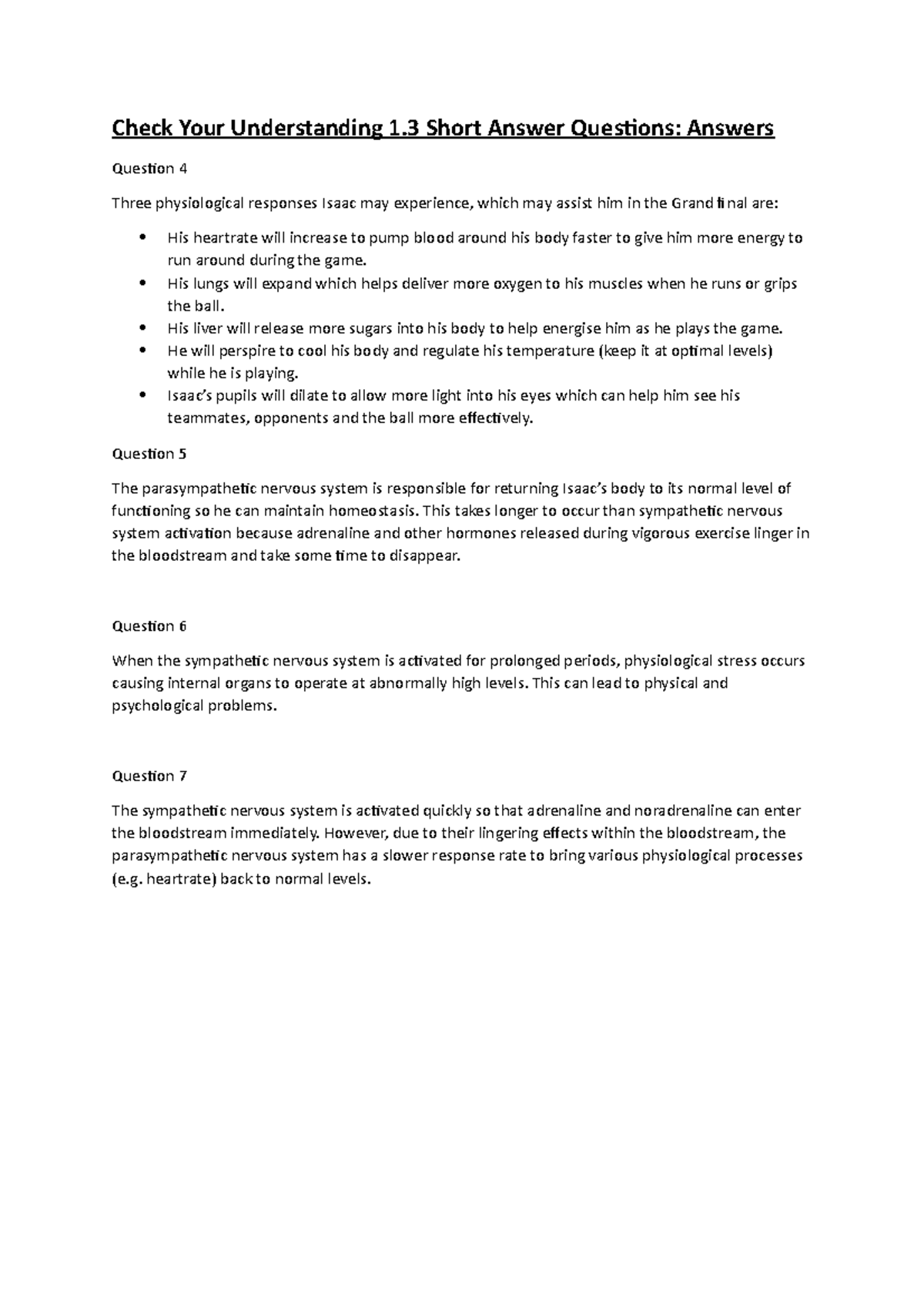 Check Your Understanding 1.3 Answers - Check Your Understanding 1 Short ...