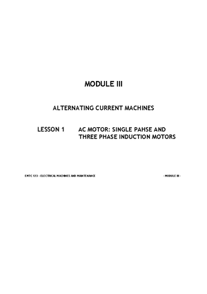 Module I lesson 1 - MODULE I INTRODUCTION TO ELECTRICAL MACHINES LESSON ...
