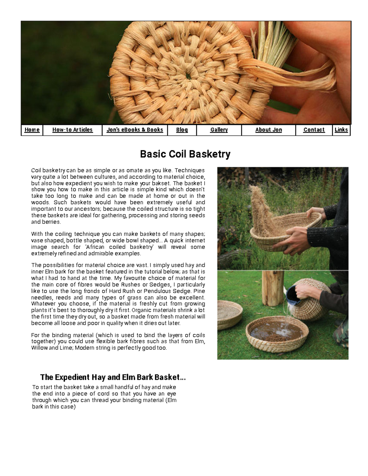 Making a basic coiled basket- jonsbushcraft - Ho me Ho w-t o Art icles ...